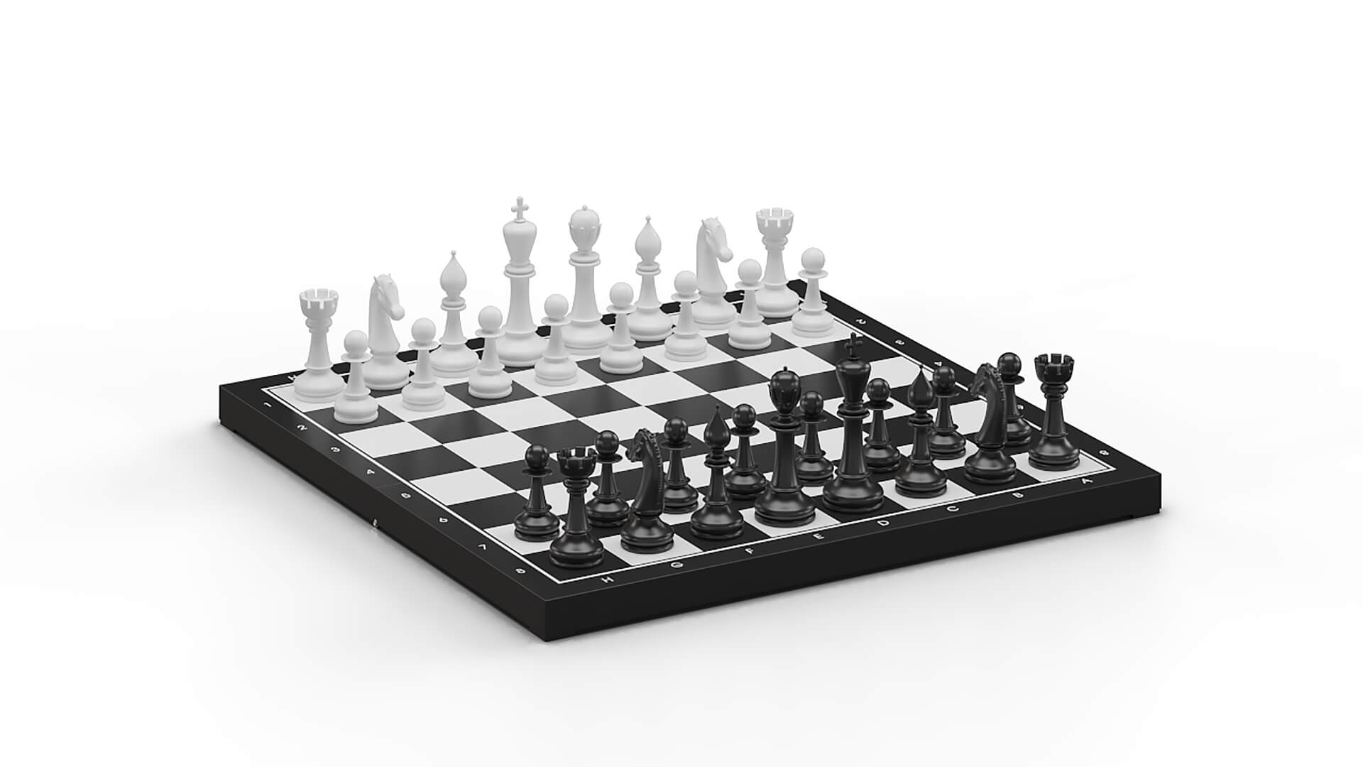 Chess Board Black & White 3d Model by enamulroni