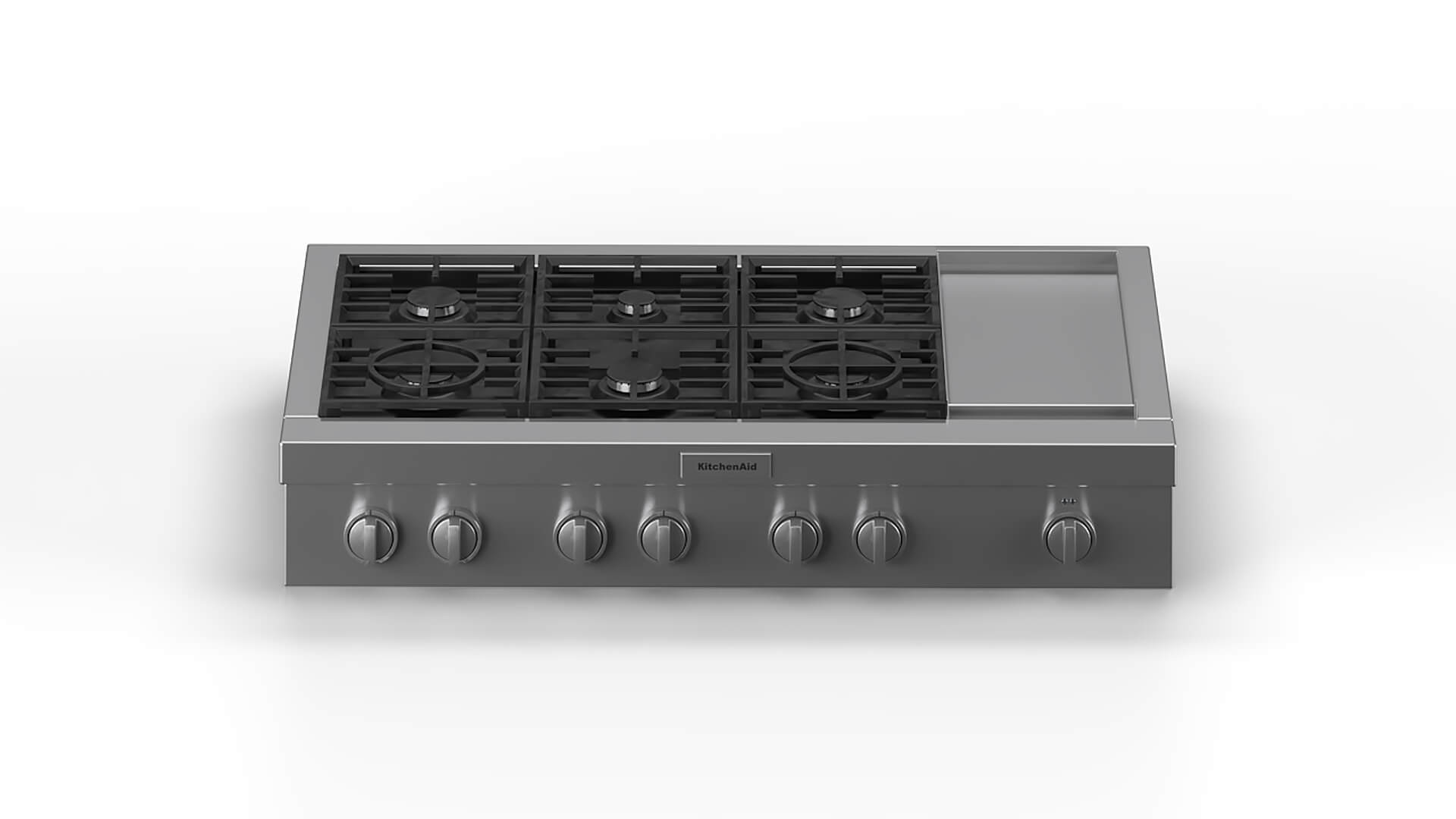 KitchenAid Gas Rangetop Kcgc558Jss - 3D Model by enamulroni