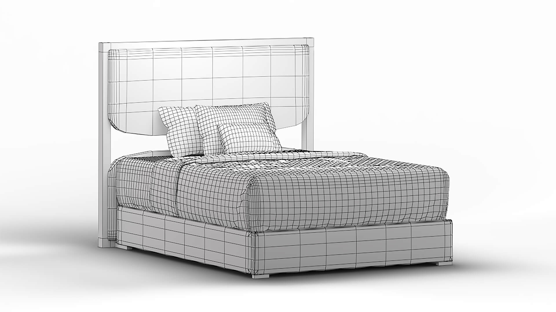 Modern Custom Bed V1 - 3D Model by enamulroni