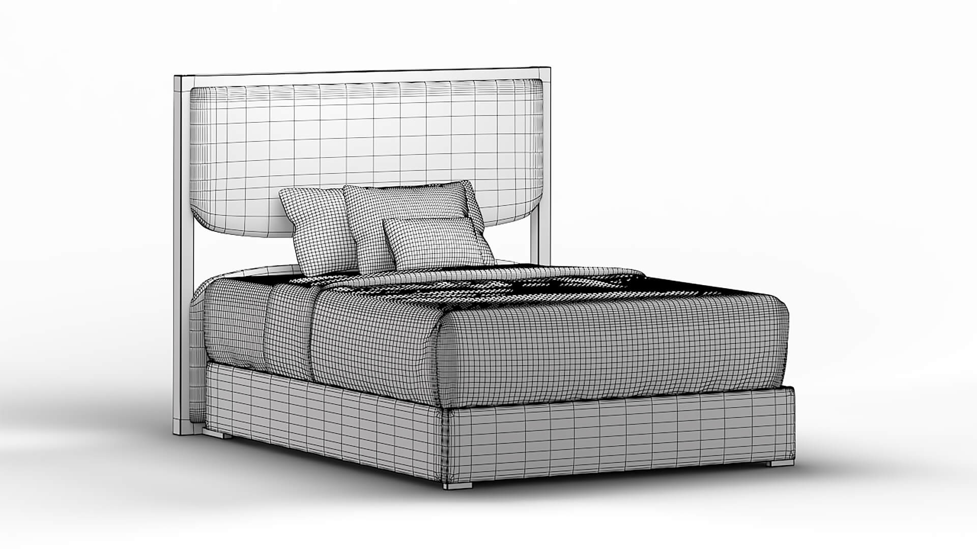 Modern Custom Bed V1 - 3D Model by enamulroni