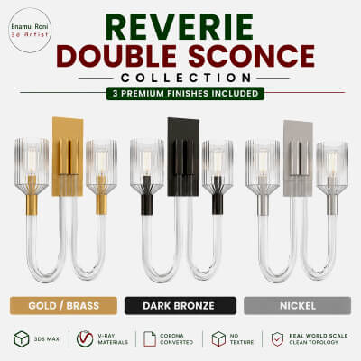 Modern Reverie Double Sconce Wall Lamp - 3D Model by enamulroni