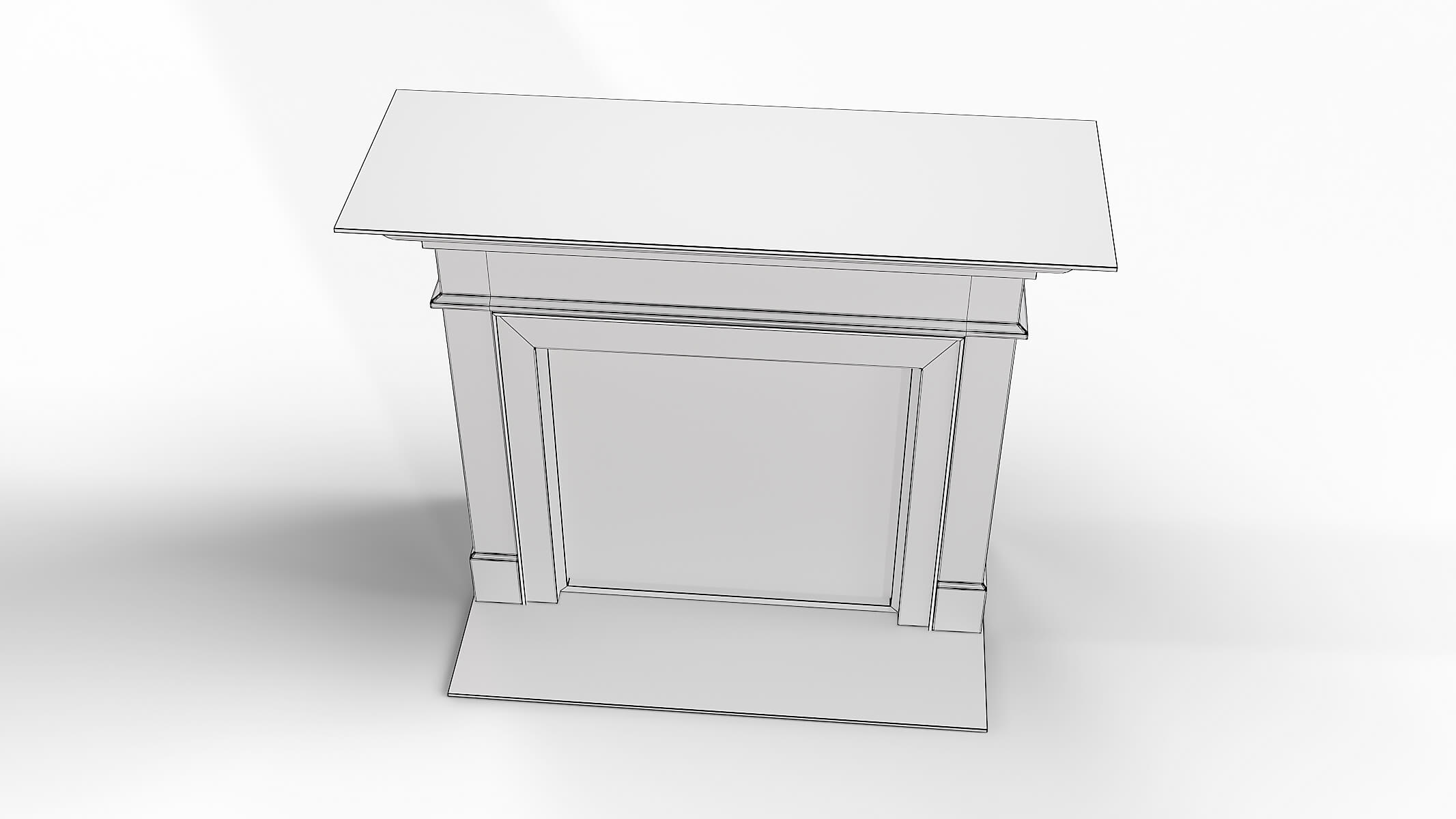 Wescott Flush Wood Mantel Fireplace - 3D Model by enamulroni