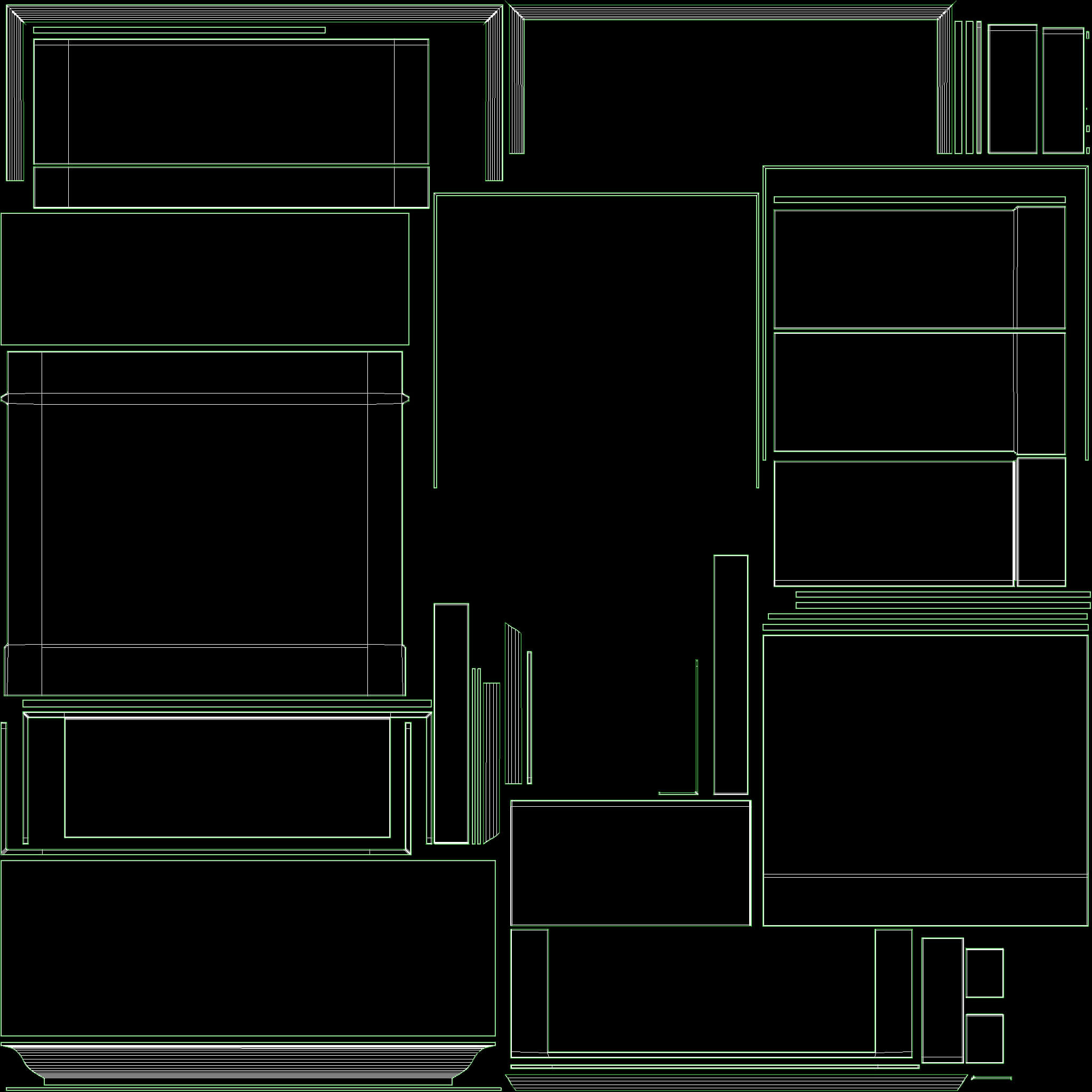 Wescott Flush Wood Mantel Fireplace - 3D Model by enamulroni
