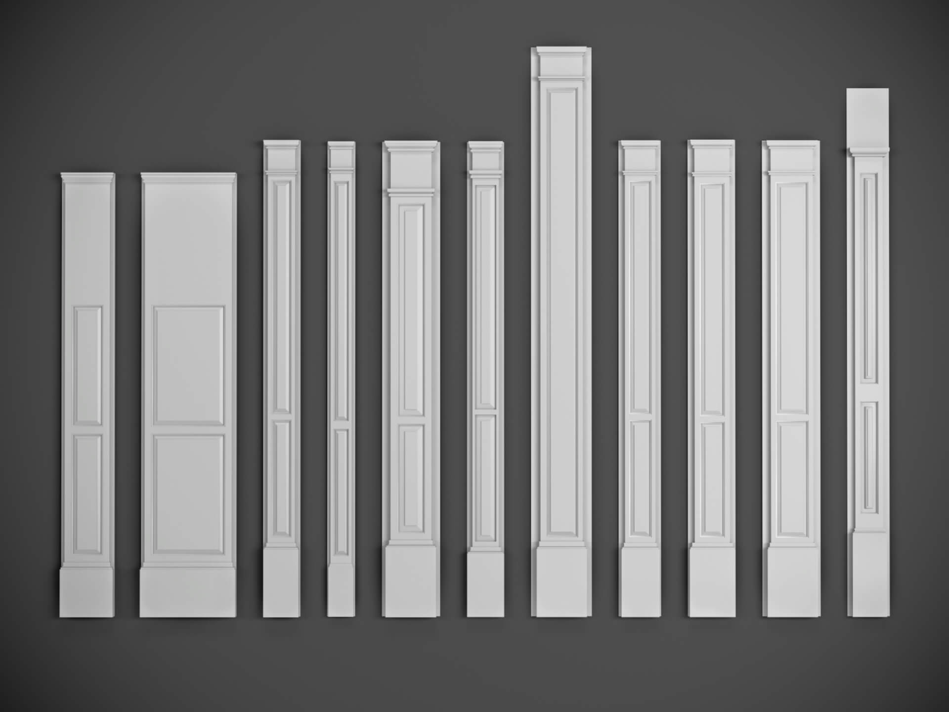 +150 Pilasters Collection Kitbash - 3D Model by engmianoa
