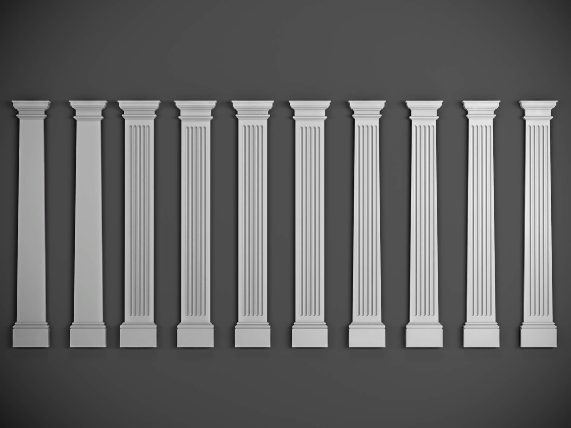 +150 Pilasters Collection Kitbash - 3D Model by engmianoa