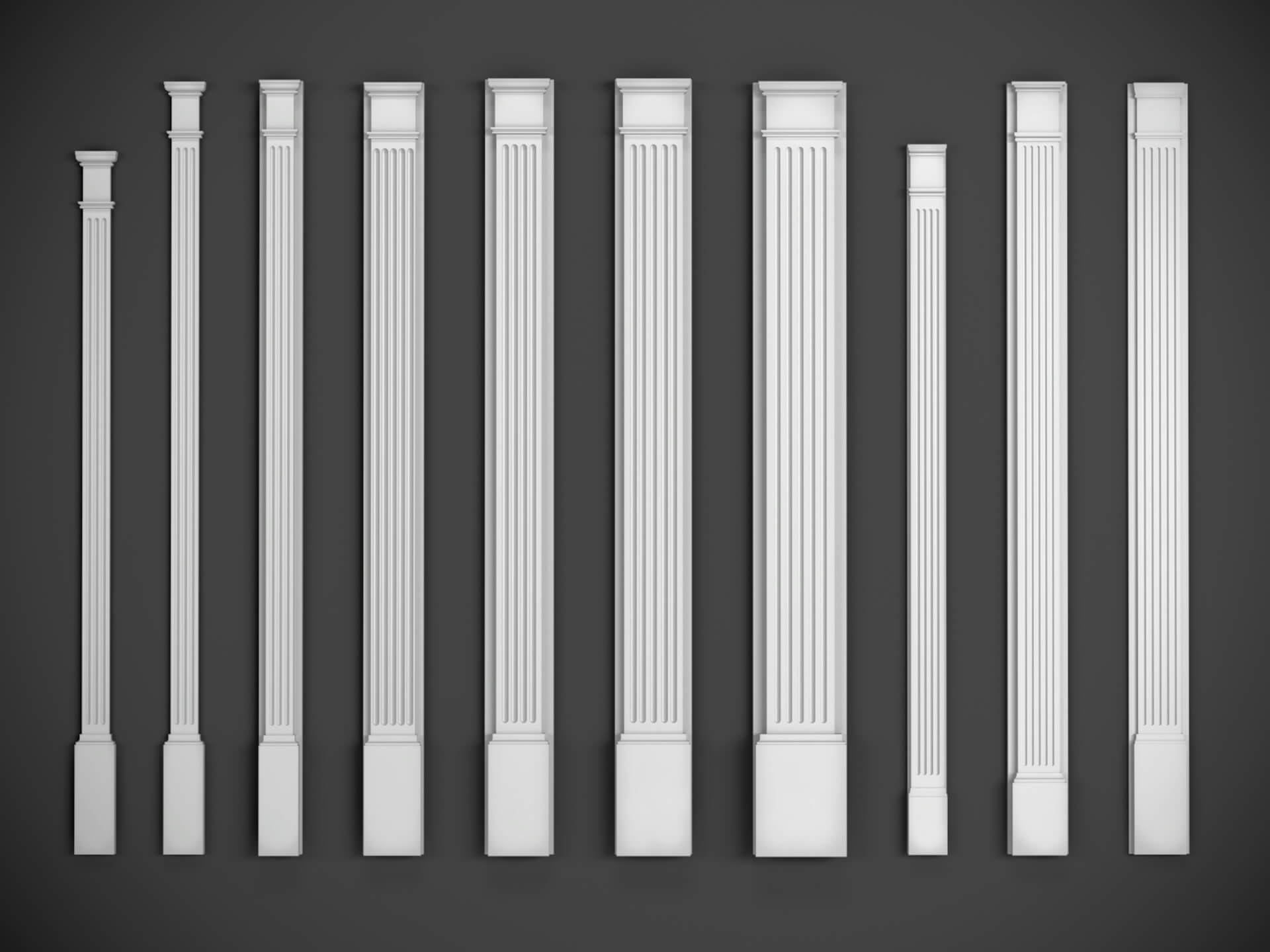 +150 Pilasters Collection Kitbash - 3D Model by engmianoa