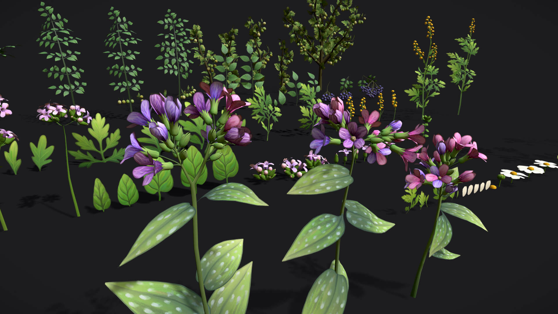 Pack Stylized Handpainted Plants and Sprigs Low Poly 3D Mode by Enkarra