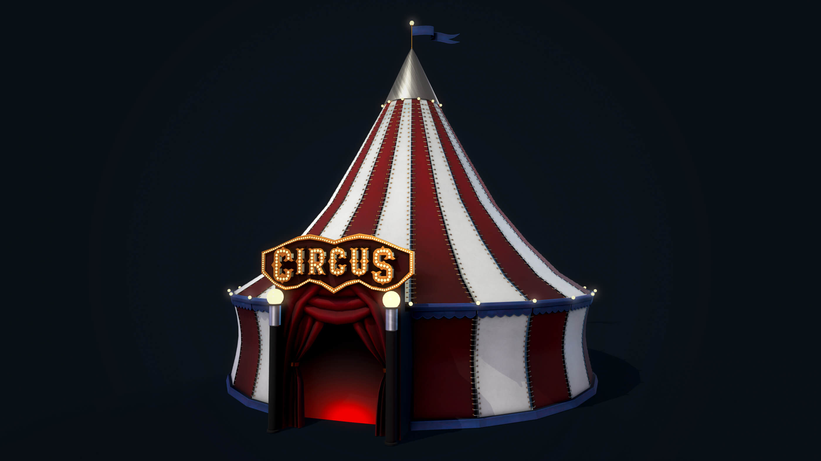 Stylized Circus Tent - 3D Model by Enkarra