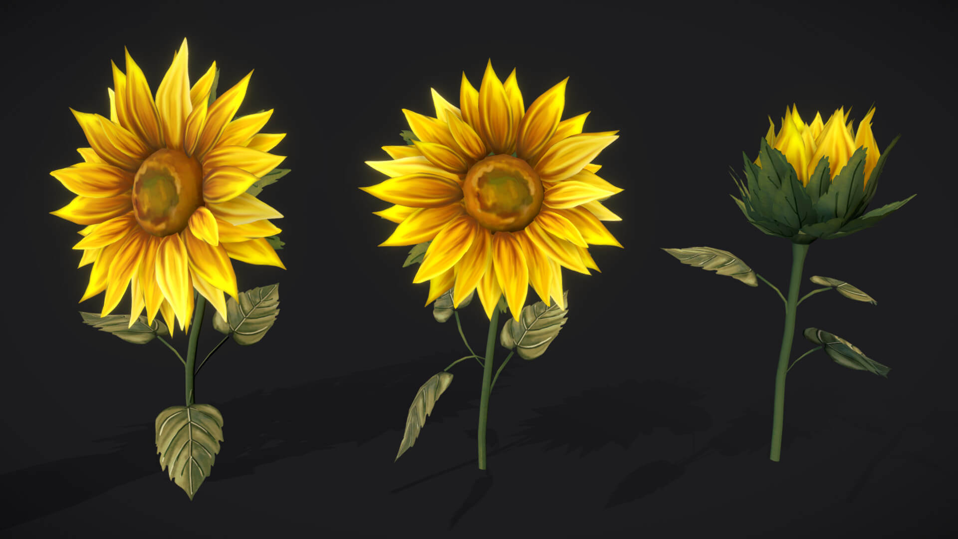 Stylized Sunflower - 3D Model by Enkarra