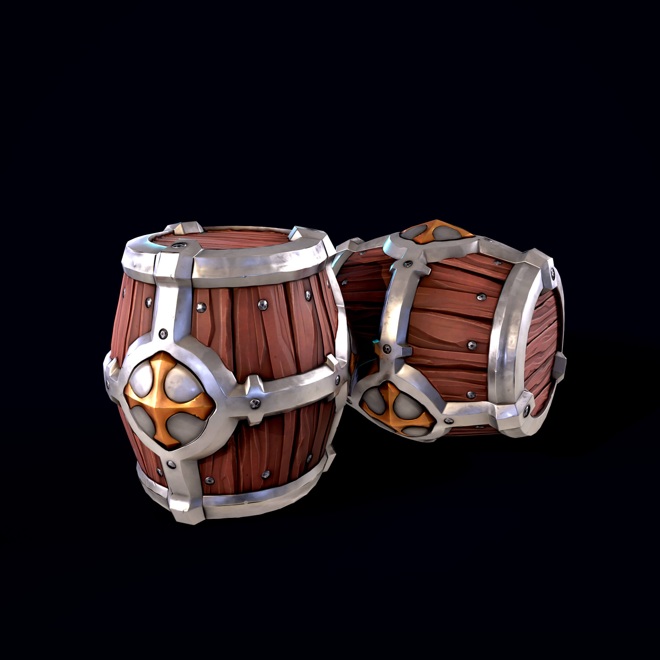 Stylized Wooden Barrel - Free 3D Model by Enkarra