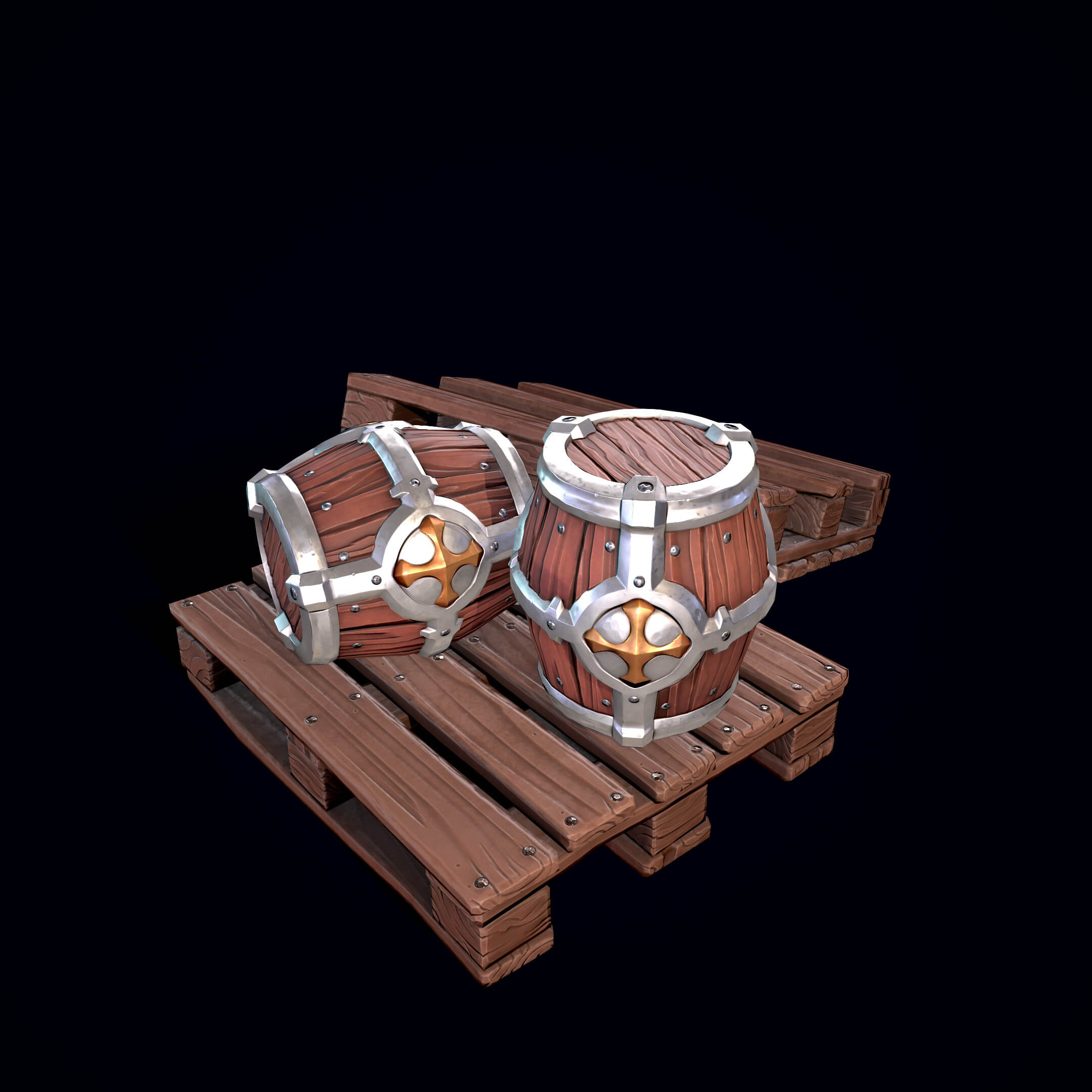 Stylized Wooden Barrel - Free 3D Model by Enkarra