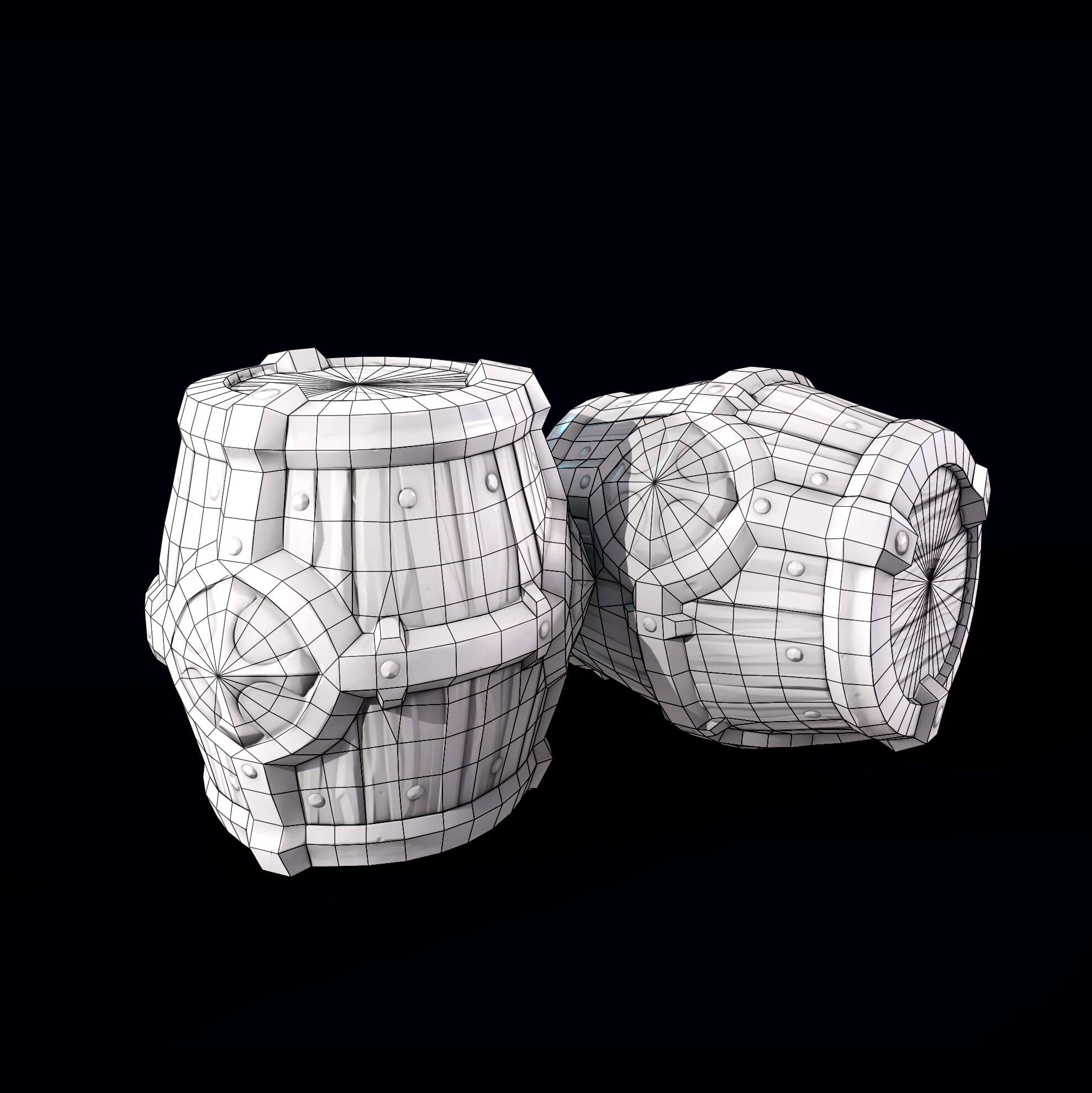 Stylized Wooden Barrel - Free 3D Model by Enkarra