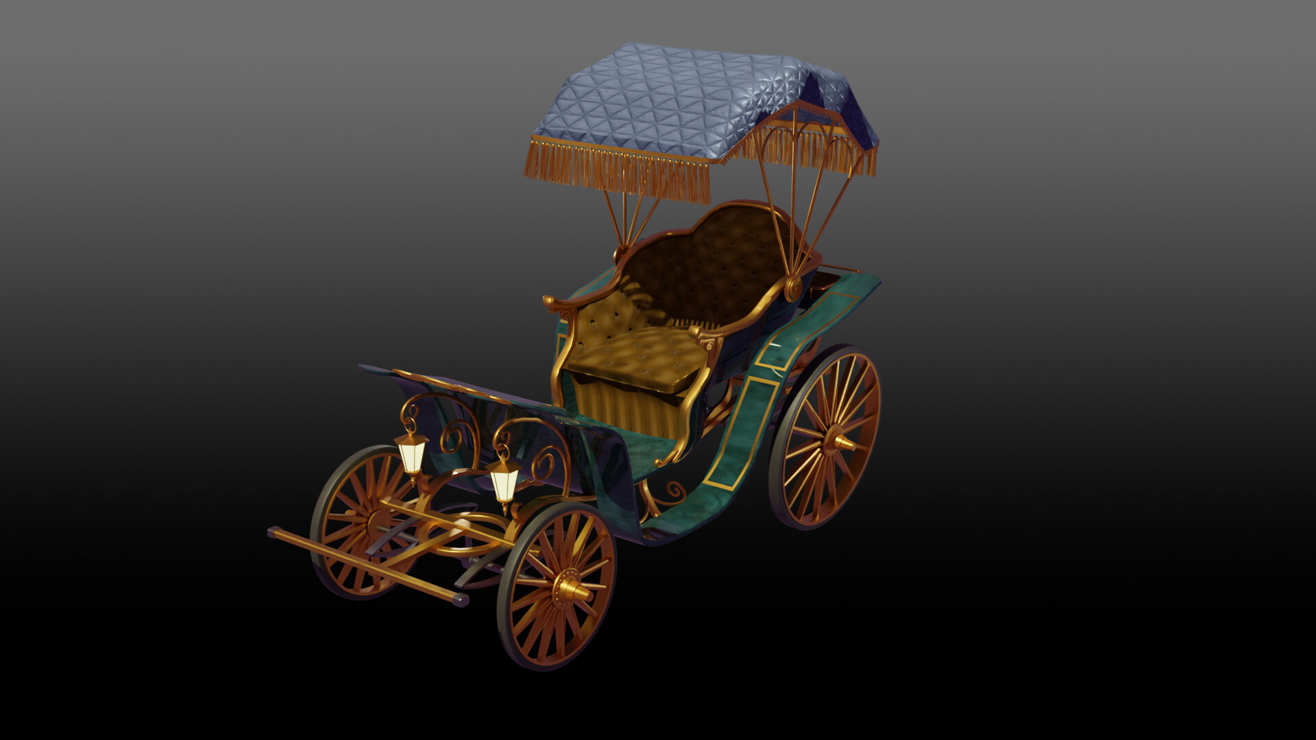 4 Wheeled Carriage - 3D Model by ennuishao