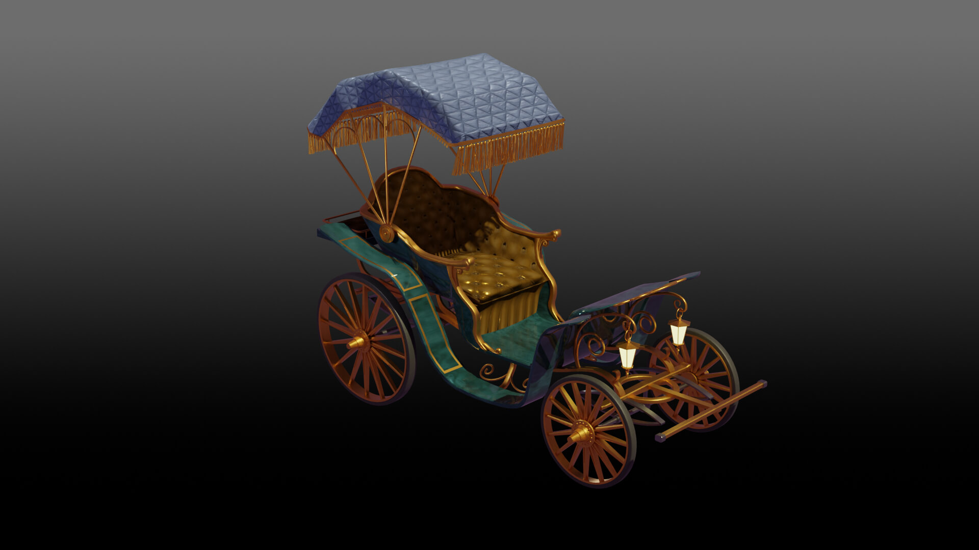 4 Wheeled Carriage - 3D Model by ennuishao