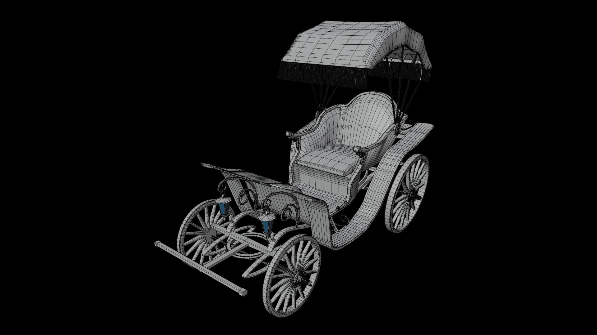 4 Wheeled Carriage - 3D Model by ennuishao