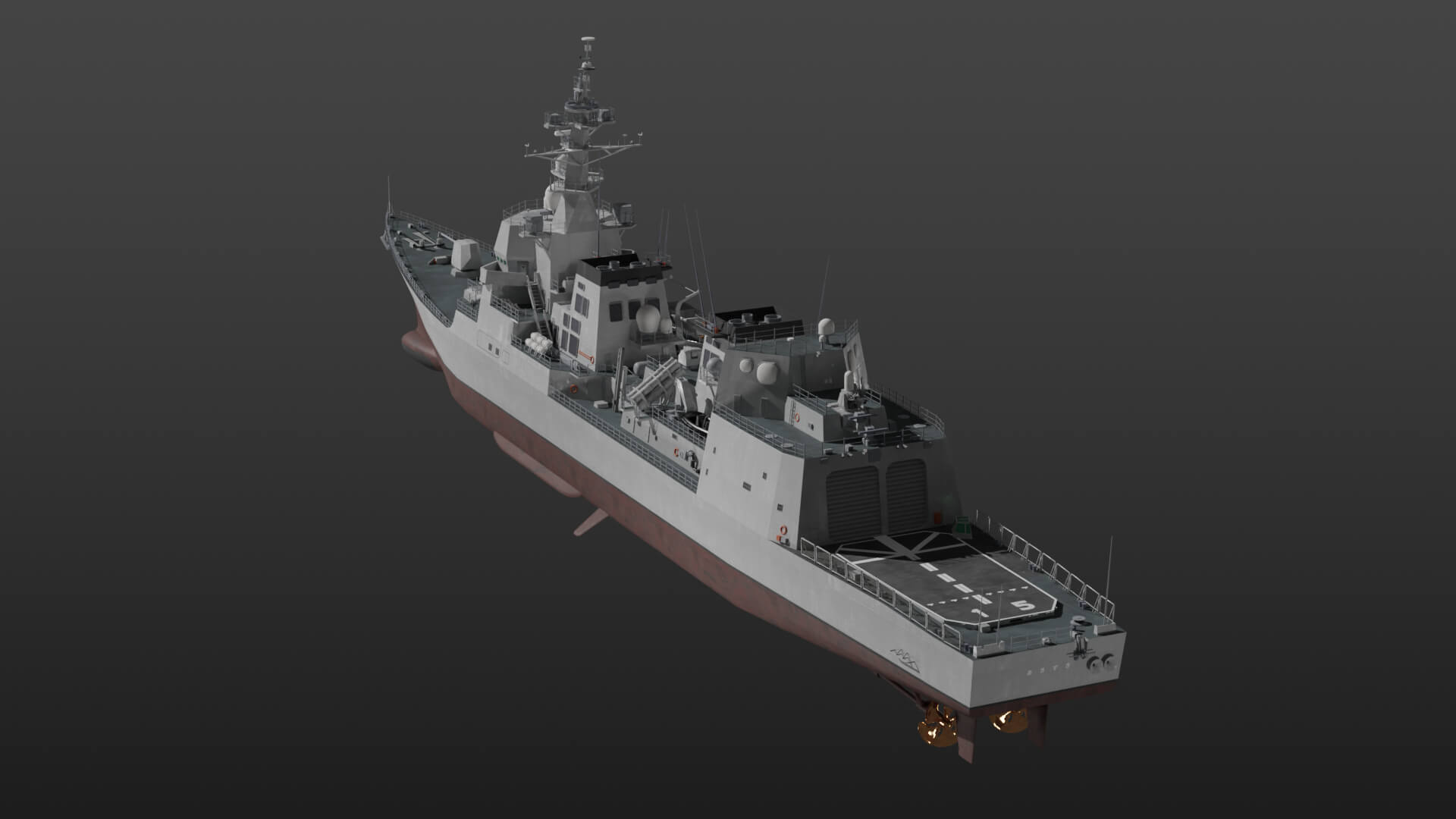Akizuki Class Destroyer - 3D Model by ennuishao
