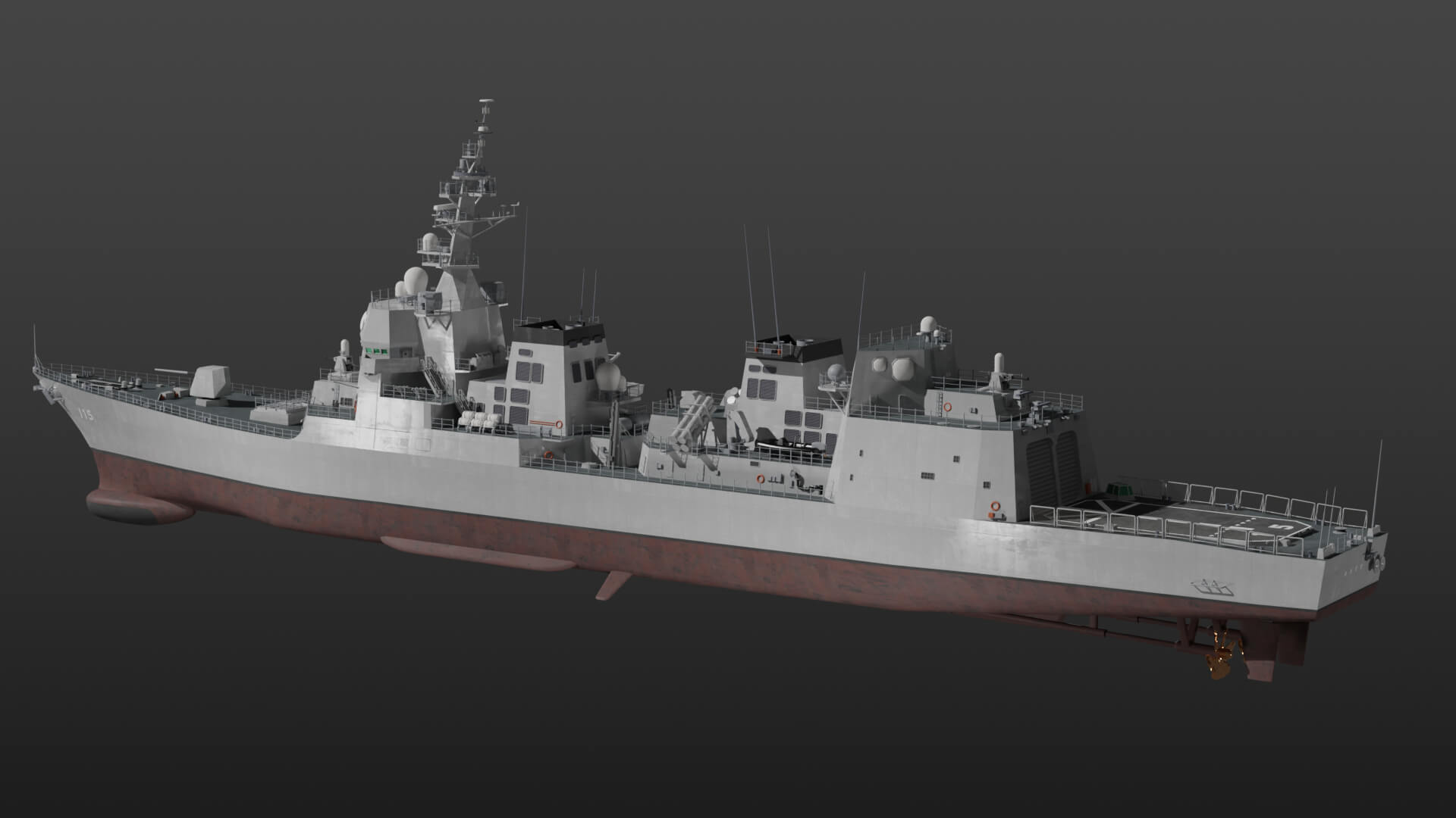 Akizuki Class Destroyer - 3D Model by ennuishao