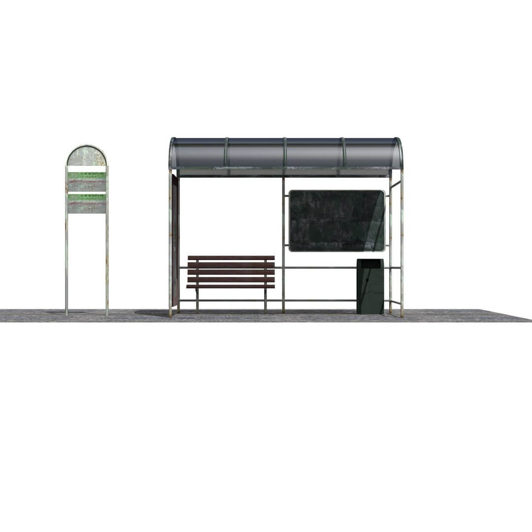 Old Bus Stop - 3D Model by ennuishao