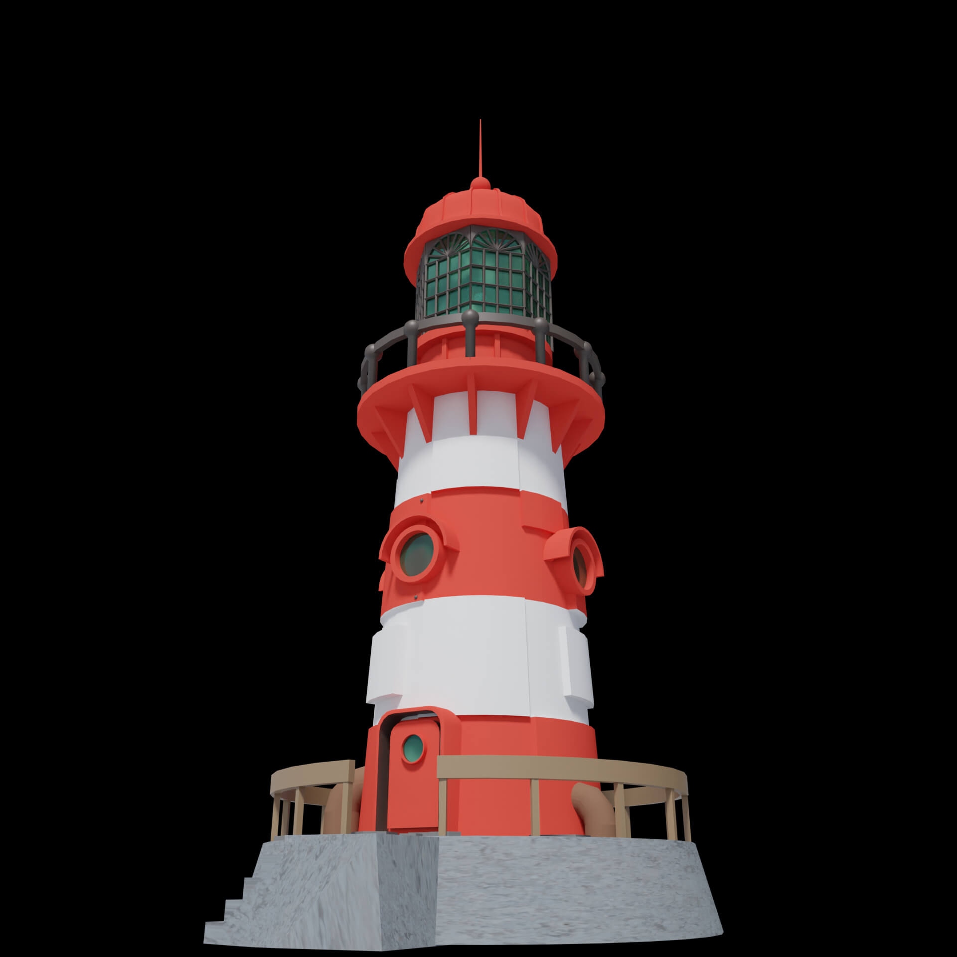 Cartoon Light House - 3D Model by ennuishao