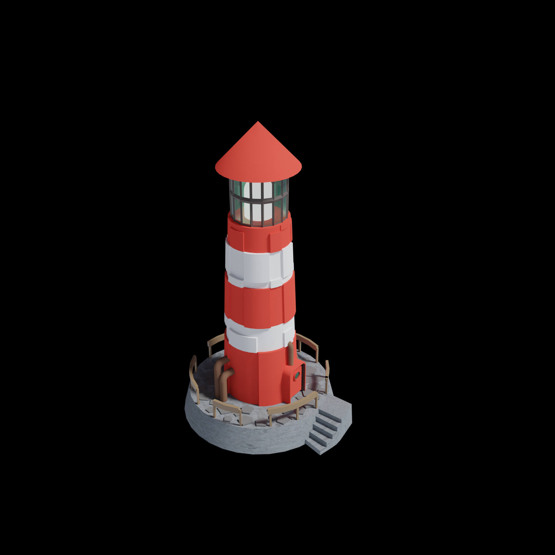 Cartoon Light House - 3D Model by ennuishao