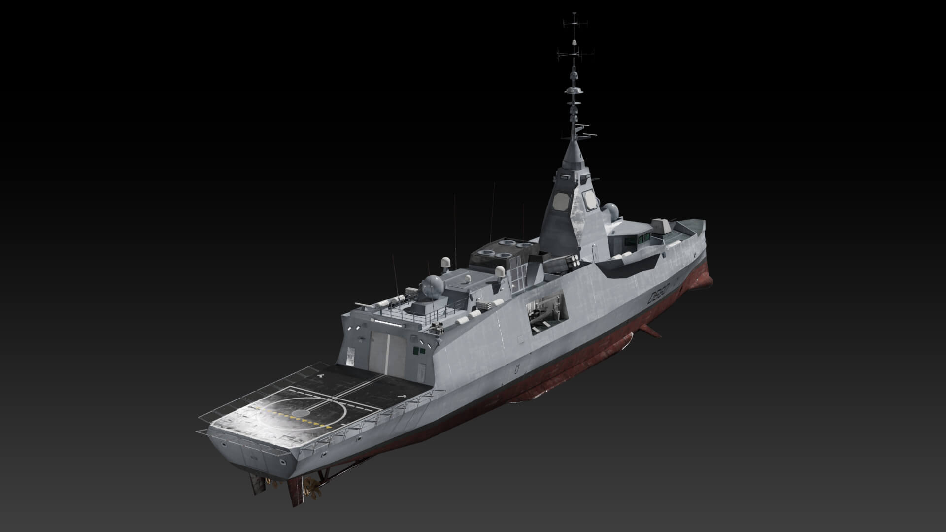 FDI Frigate FS Amiral Ronarc'h Game Ready - 3D Model by ennuishao