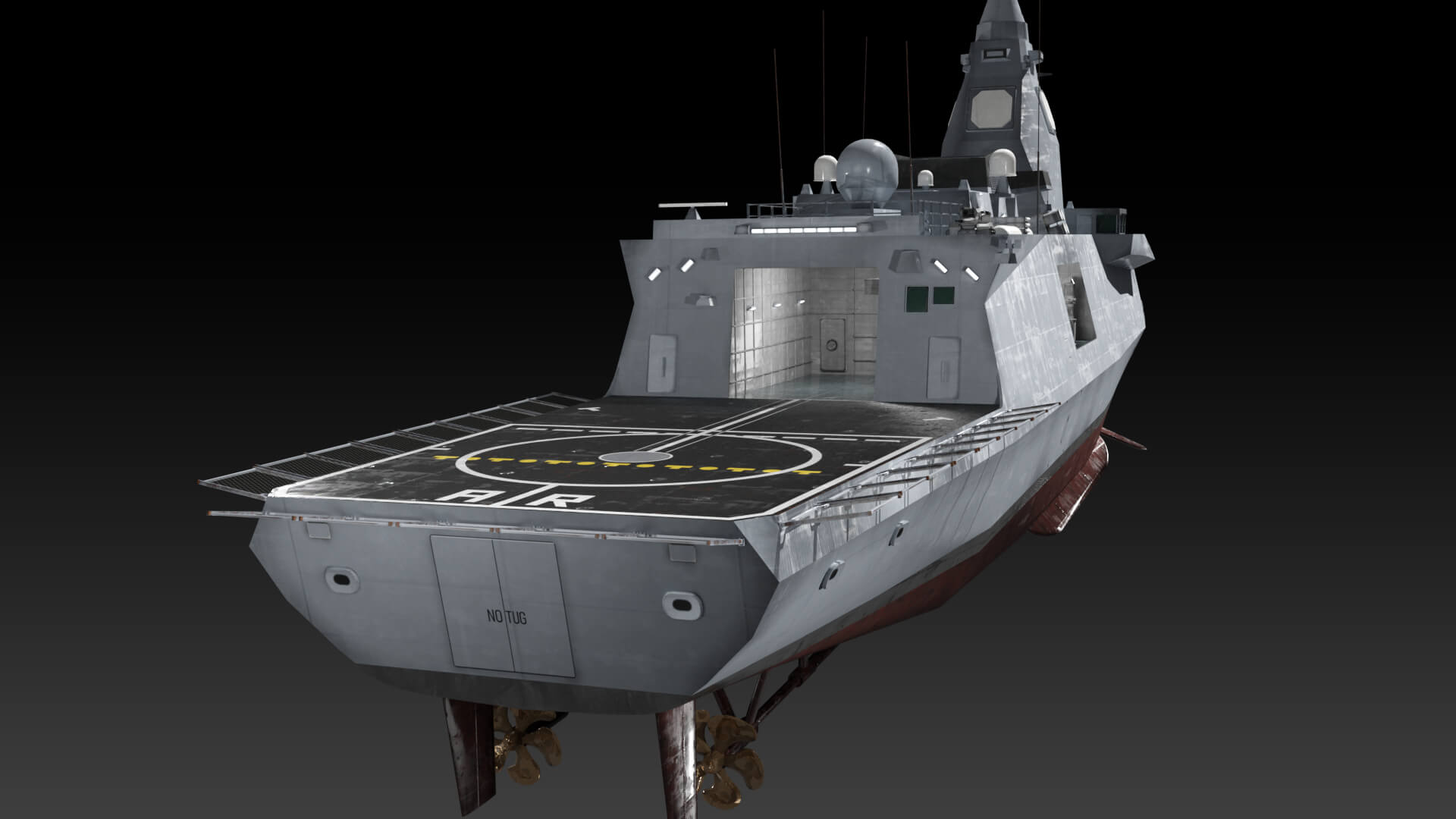 FDI Frigate FS Amiral Ronarc'h Game Ready - 3D Model by ennuishao