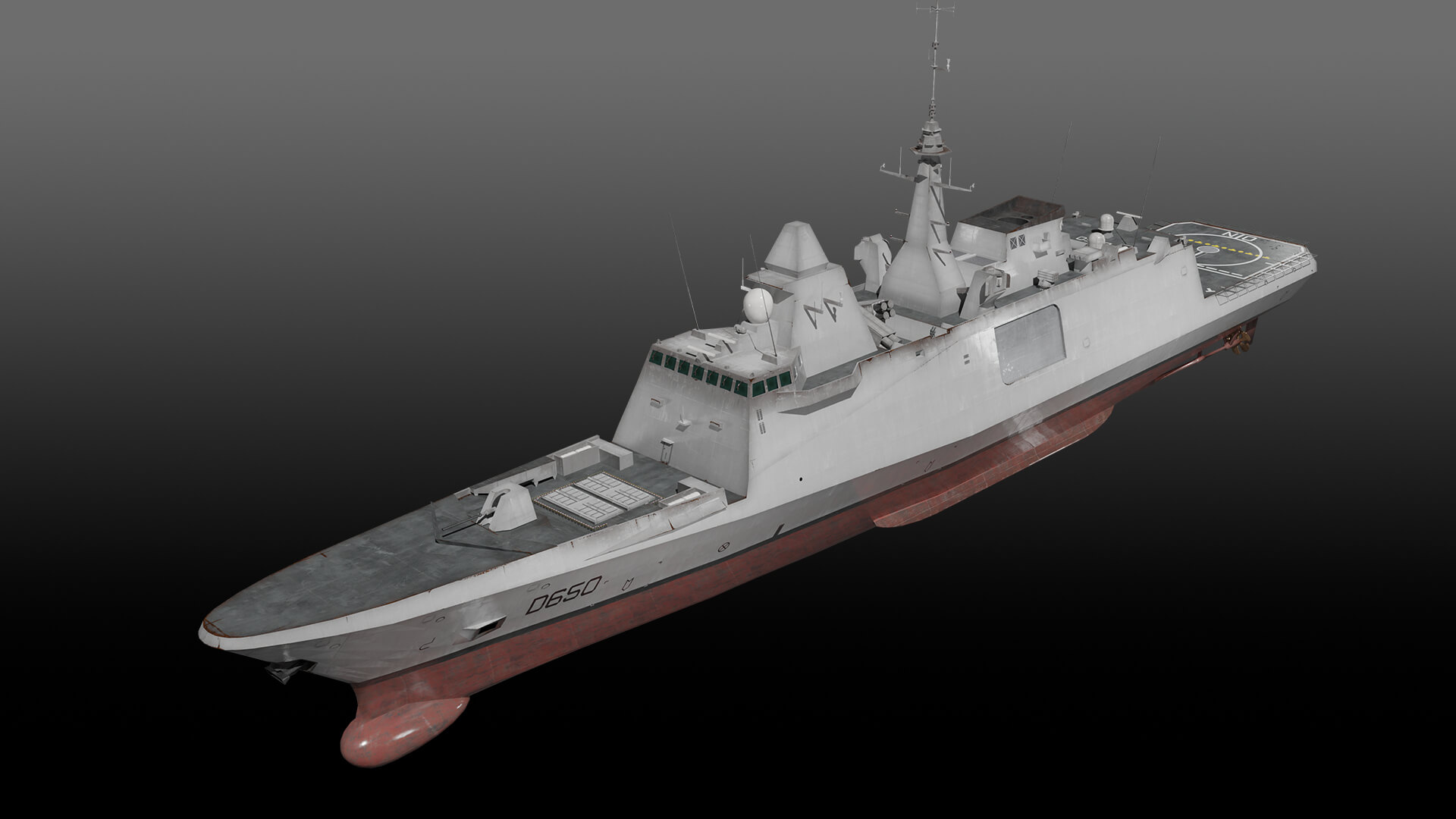 Fremm Frigate FS Aquitaine - 3D Model by ennuishao