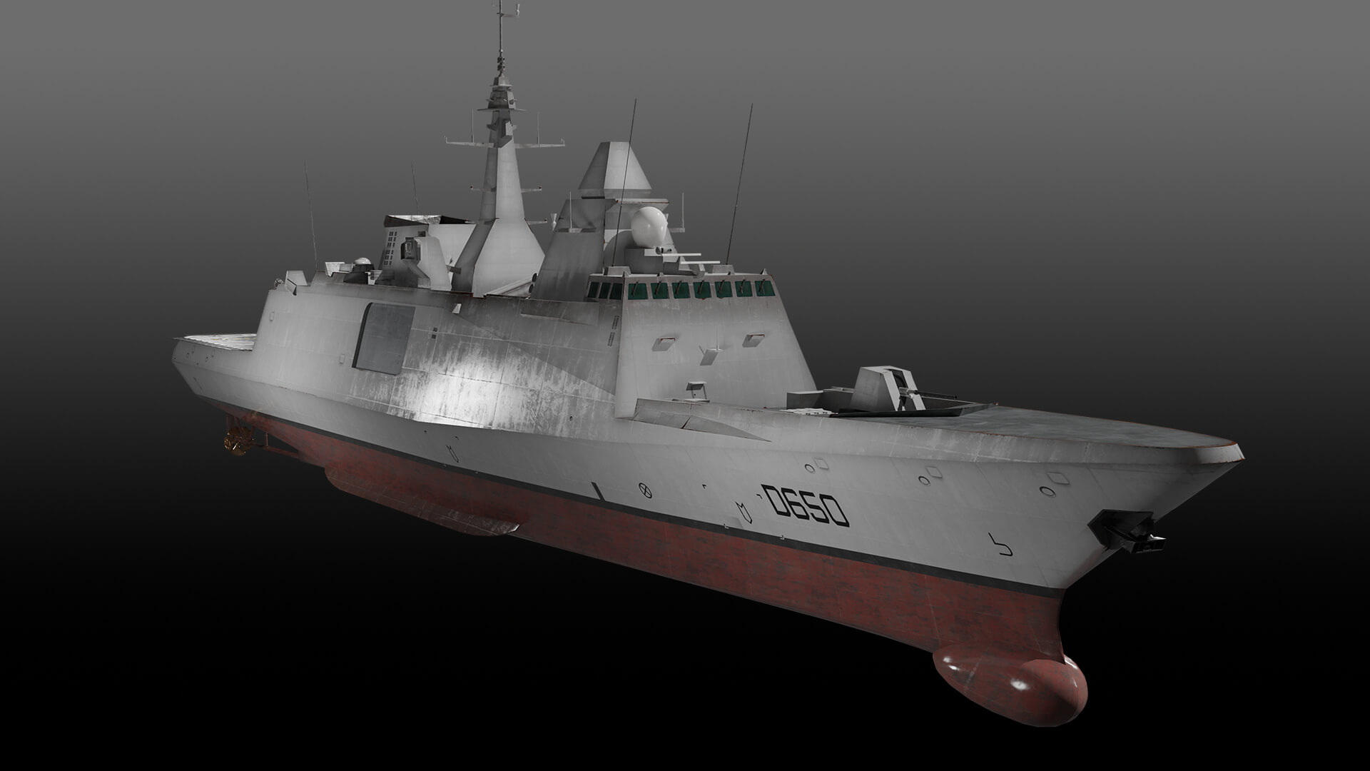 Fremm Frigate FS Aquitaine - 3D Model by ennuishao