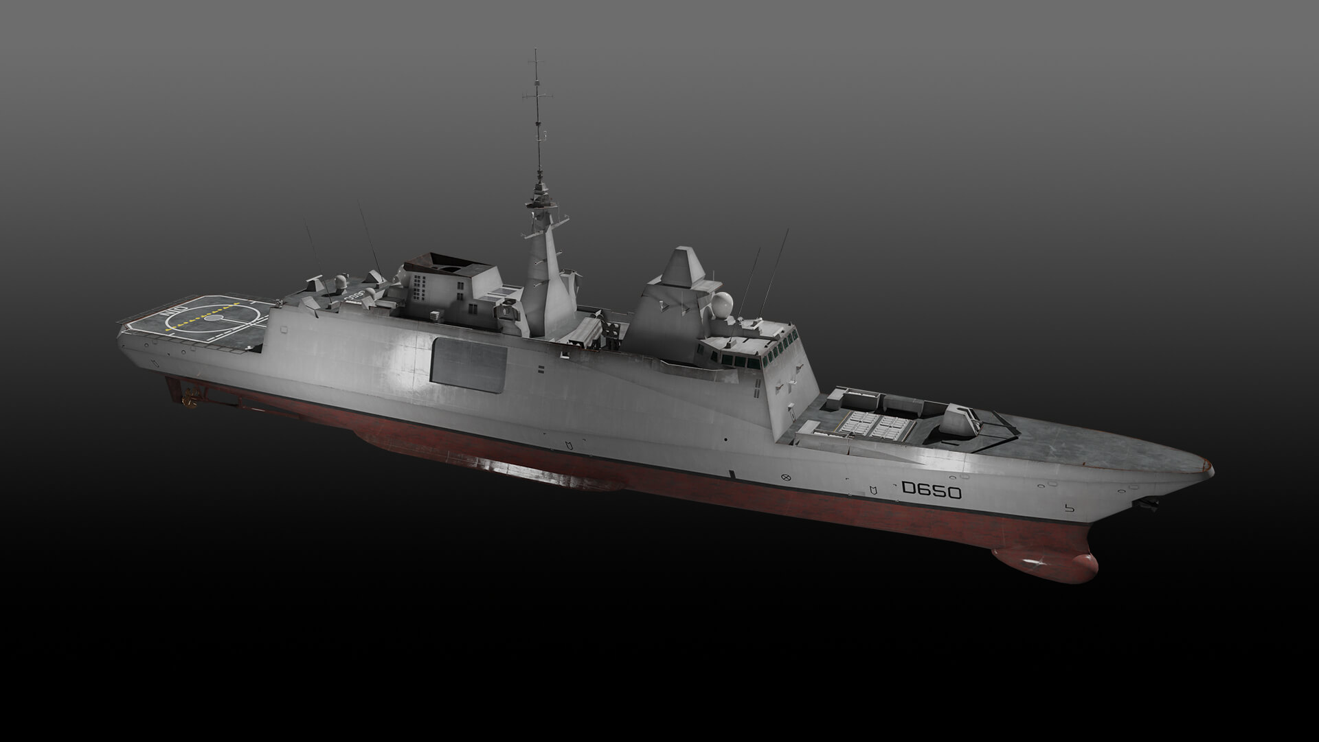 Fremm Frigate FS Aquitaine - 3D Model by ennuishao