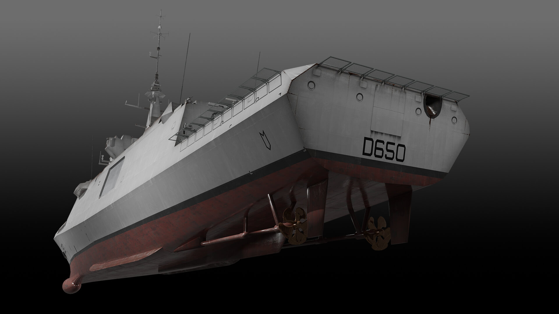 Fremm Frigate FS Aquitaine - 3D Model by ennuishao