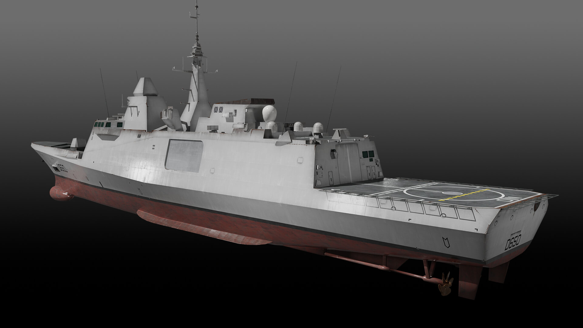 Fremm Frigate FS Aquitaine - 3D Model by ennuishao