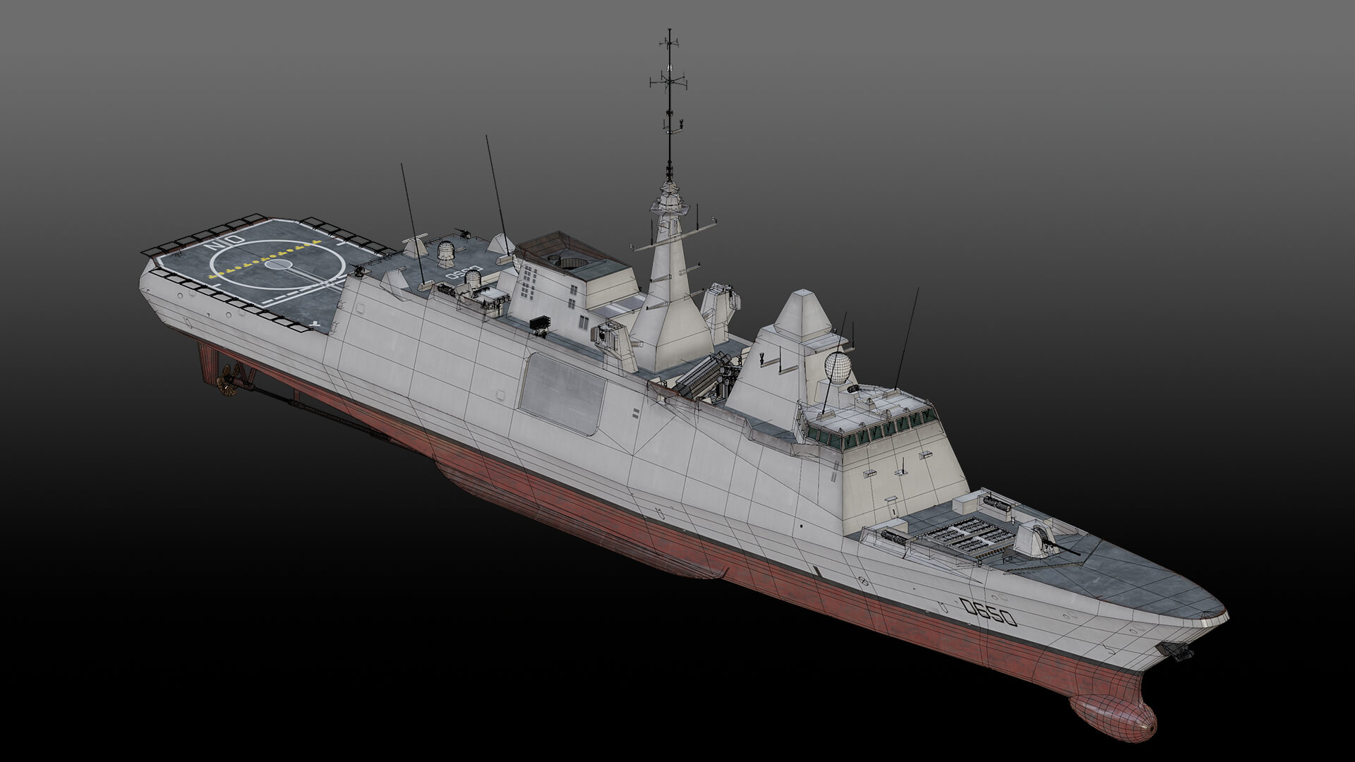 Fremm Frigate FS Aquitaine - 3D Model by ennuishao