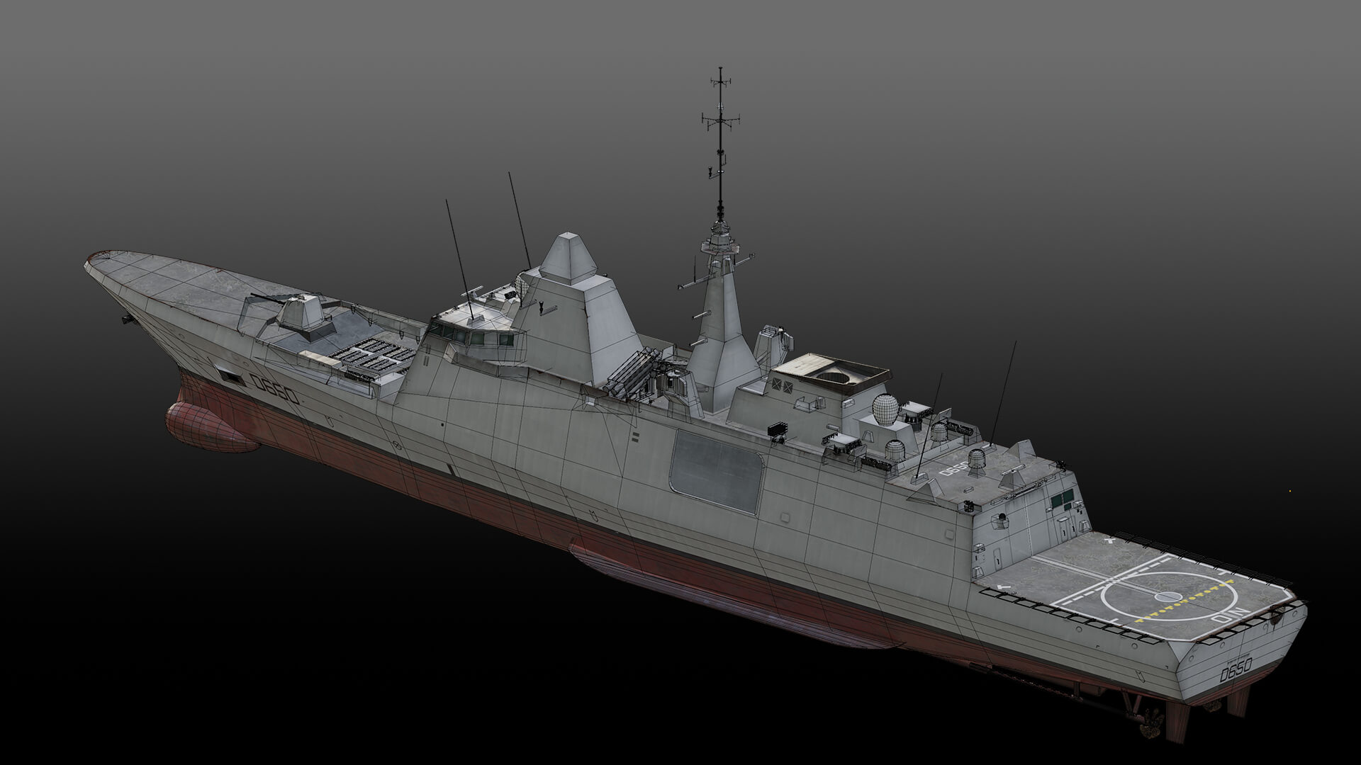 Fremm Frigate FS Aquitaine - 3D Model by ennuishao