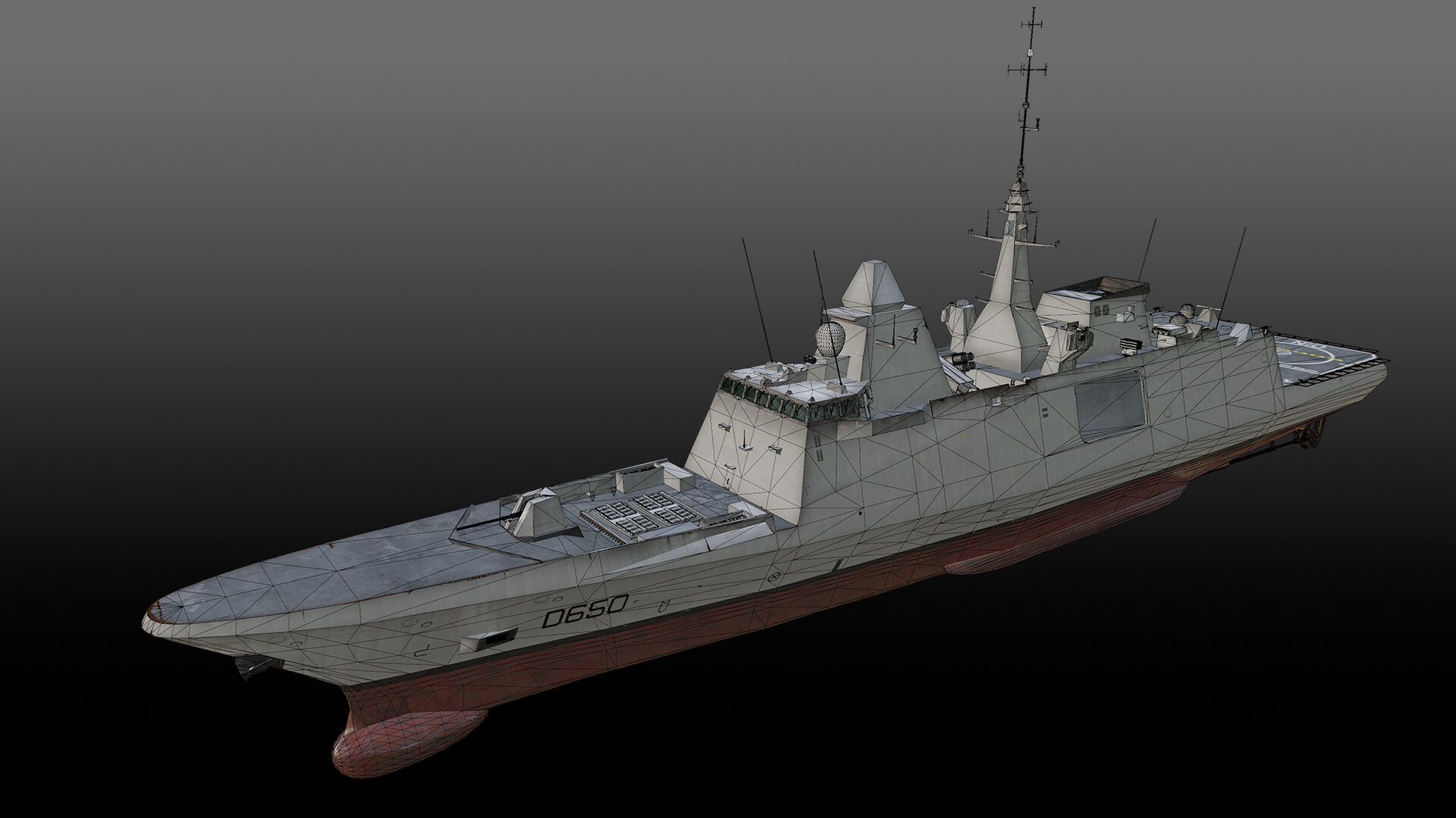 Fremm Frigate FS Aquitaine - 3D Model by ennuishao