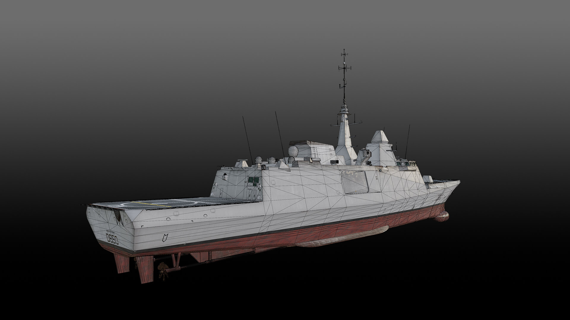 Fremm Frigate FS Aquitaine - 3D Model by ennuishao