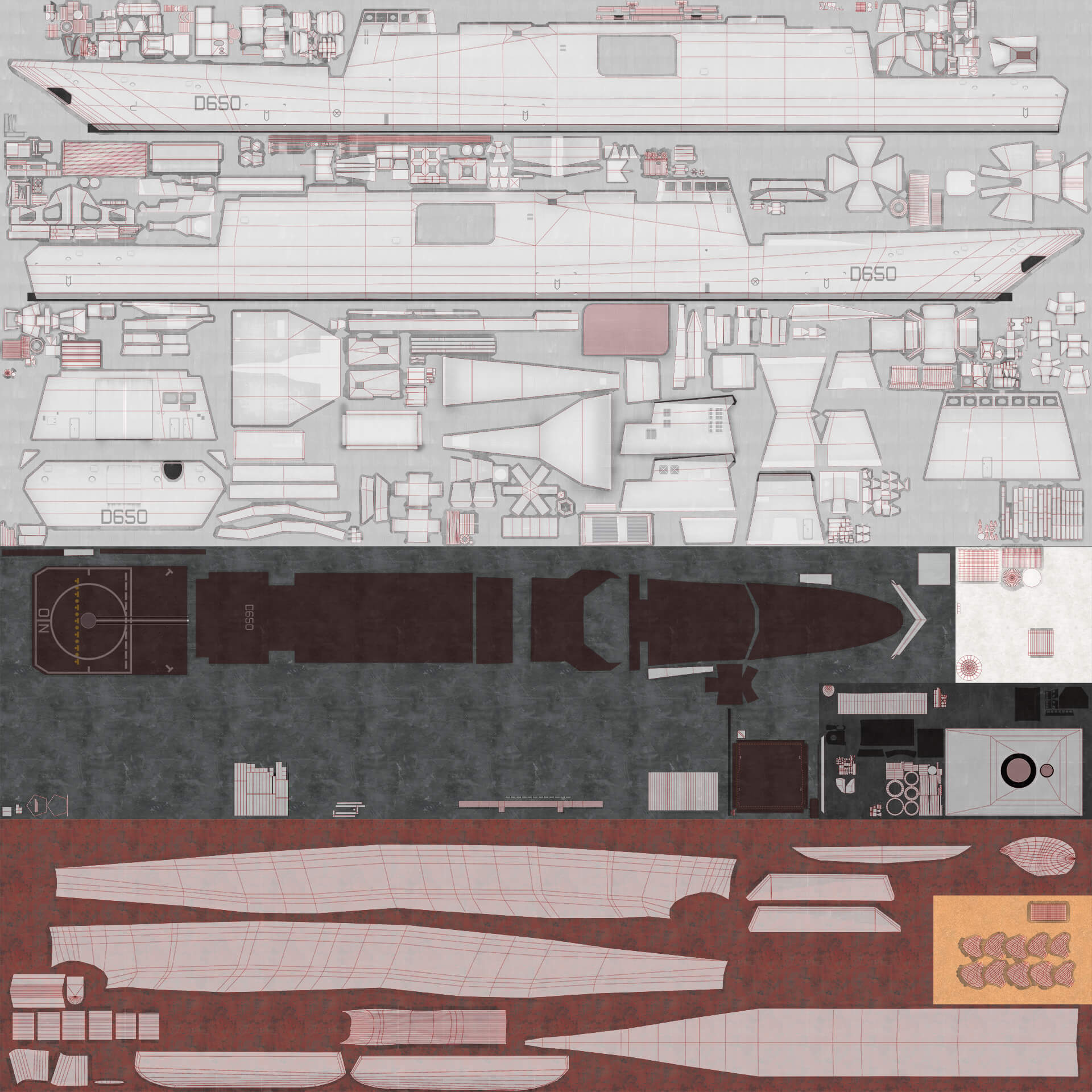 Fremm Frigate FS Aquitaine - 3D Model by ennuishao