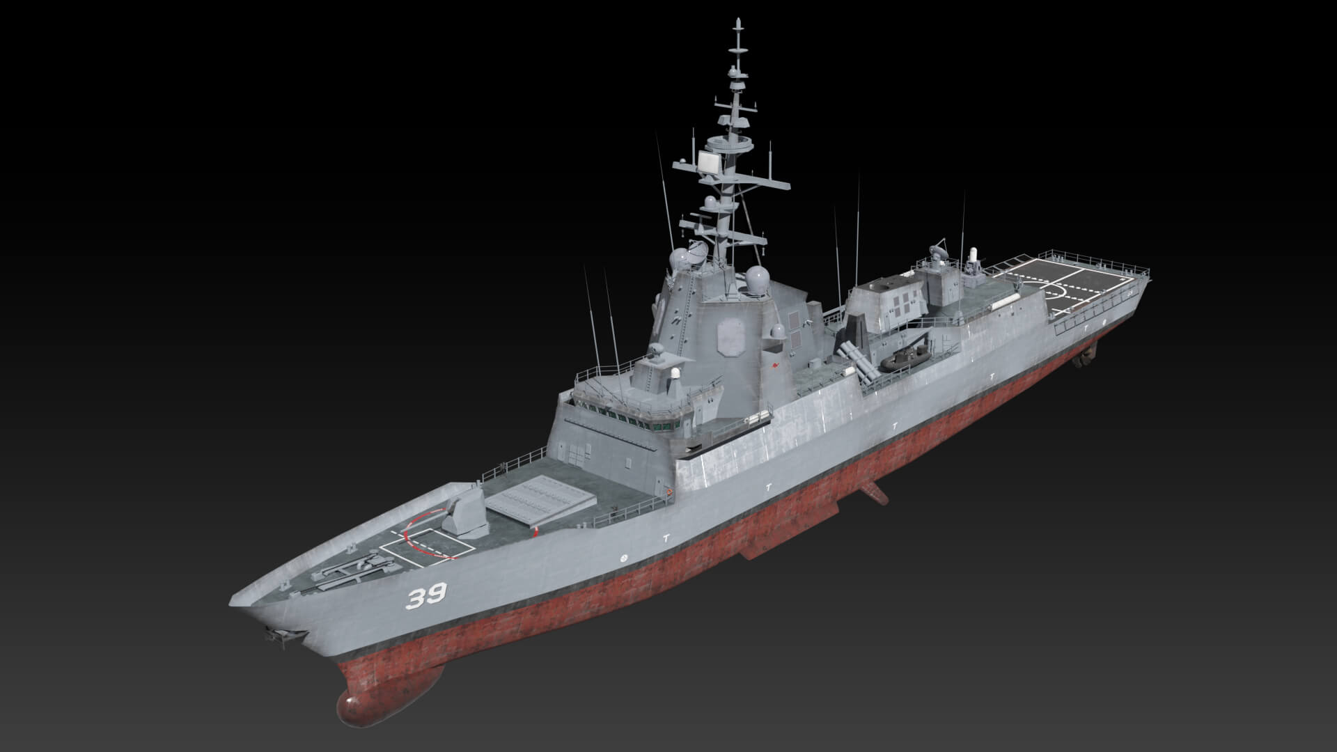 HMAS Hobart Game Ready Model by ennuishao