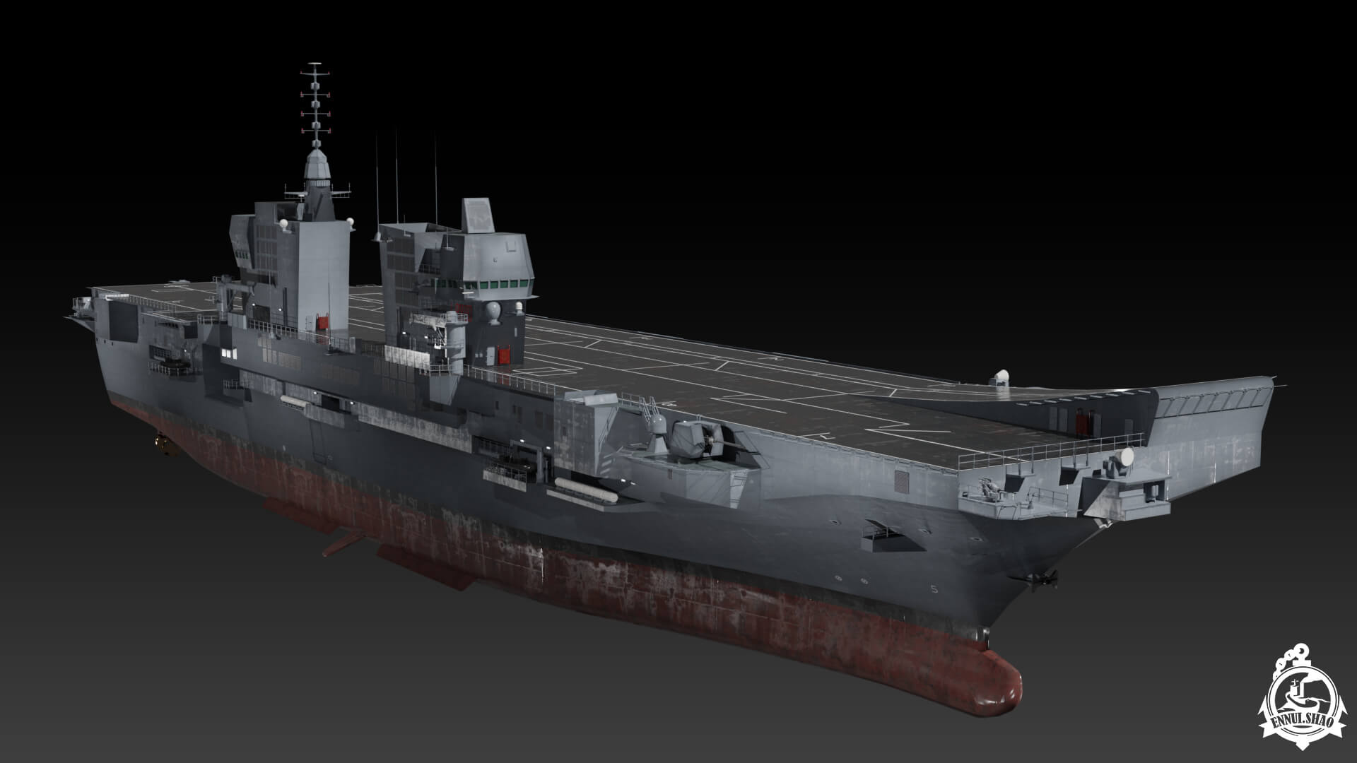 ITS Trieste aircraft carrier - 3D Model by ennuishao