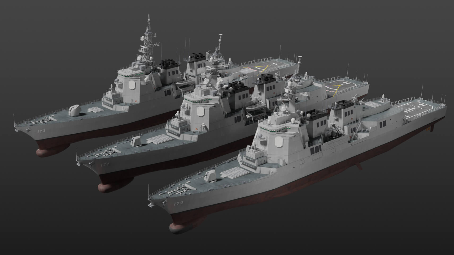 Jmsdf Aegis Destroyers Collection - 3D Model by ennuishao