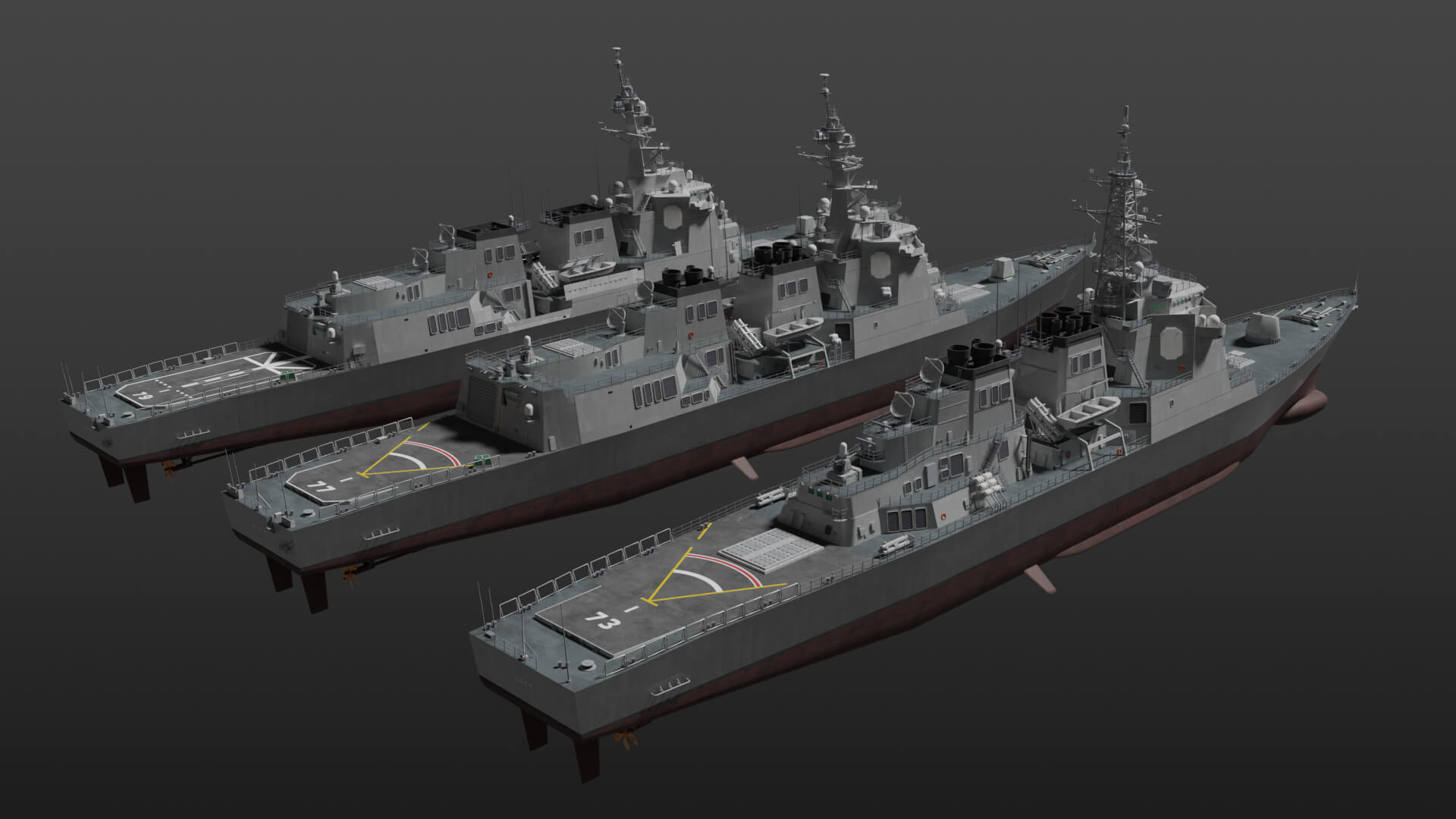 Jmsdf Aegis Destroyers Collection - 3D Model by ennuishao