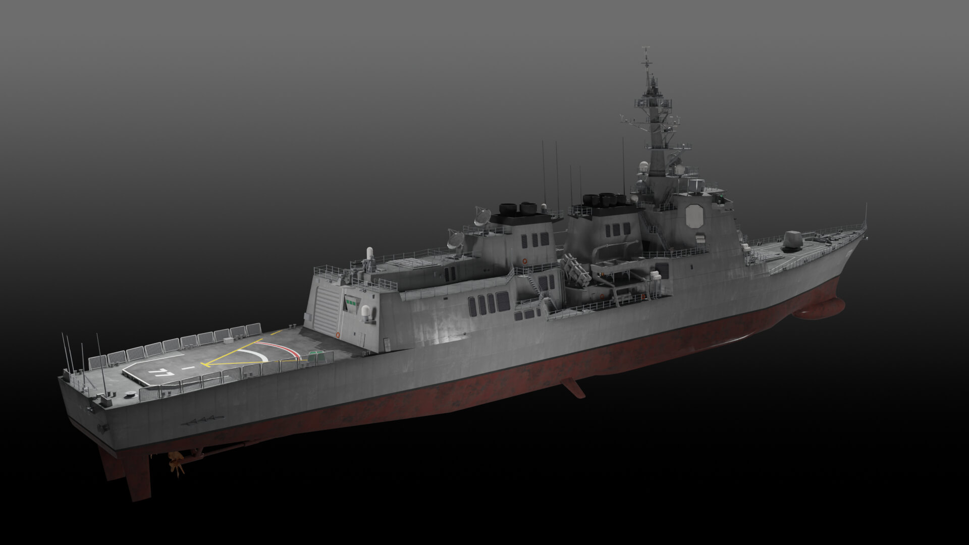 Jmsdf Atago Class Guild Missile Destroyer - 3D Model by ennuishao