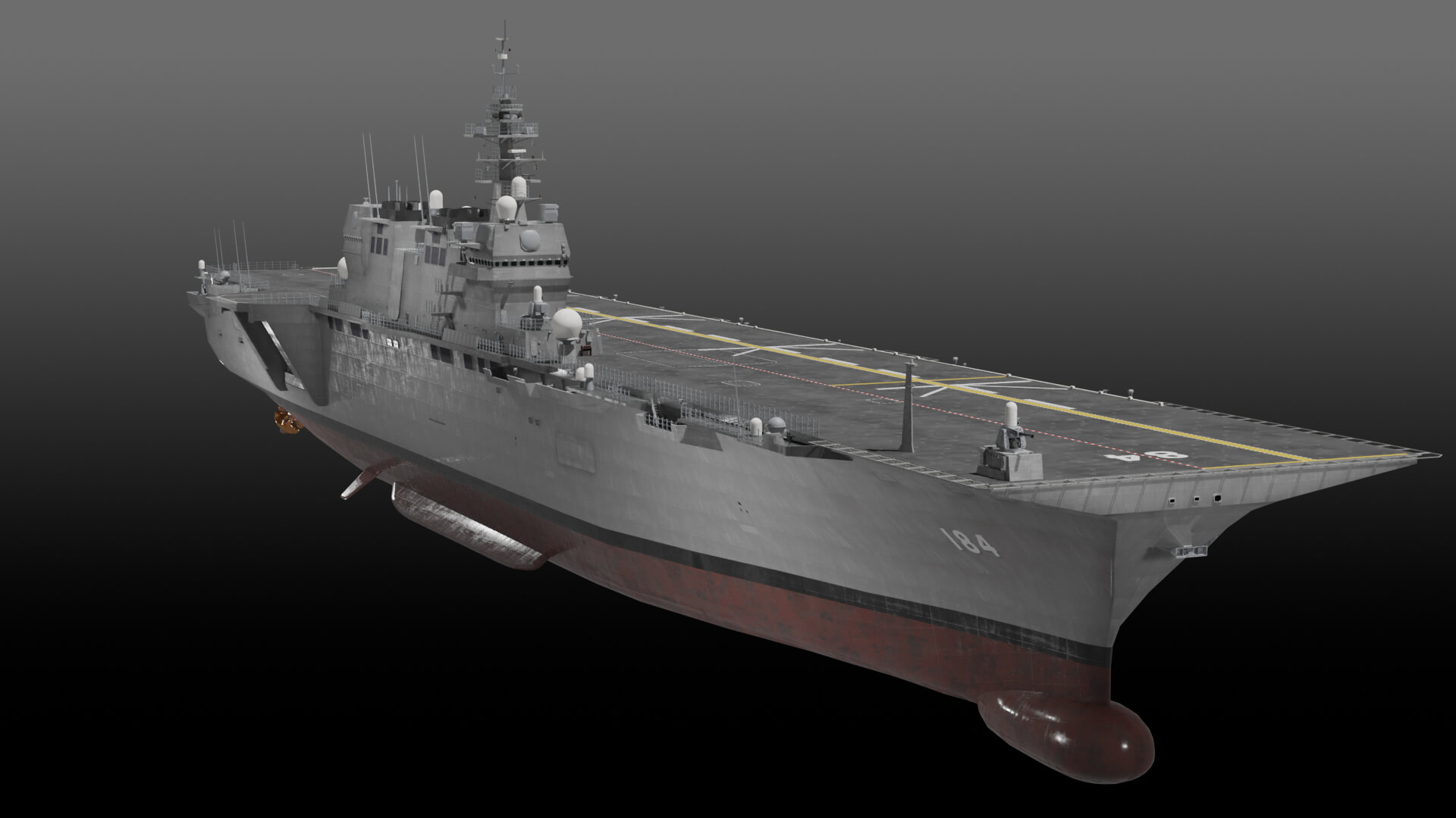 Jmsdf Helicopter Carrier Kaga DDH-184 3D Model by ennuishao