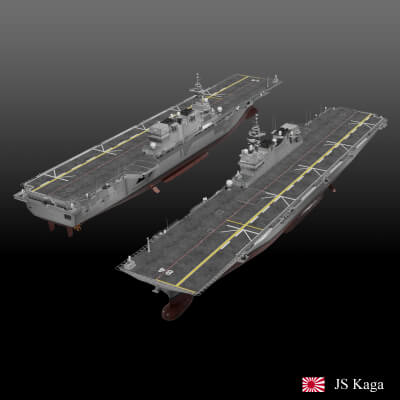 Jmsdf Helicopter Carrier Kaga DDH-184 3D Model by ennuishao
