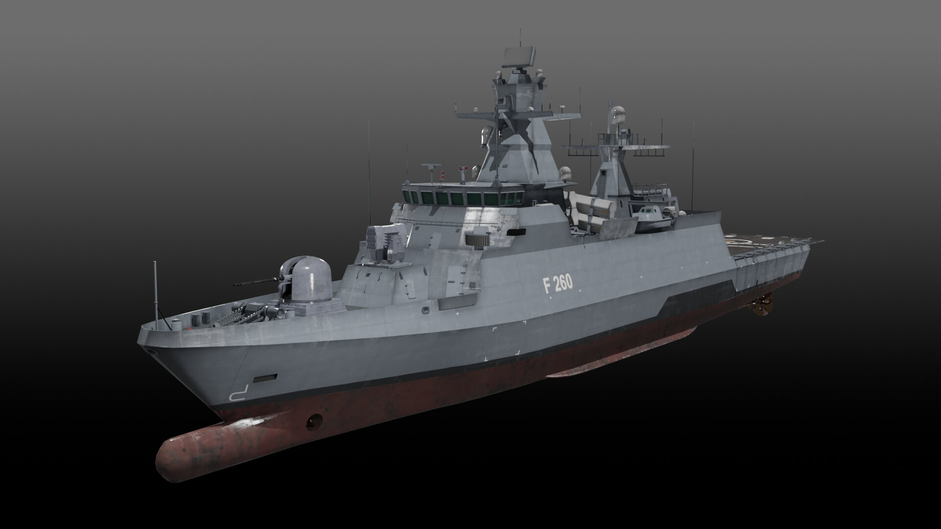K130 Braunschweig Class Corvette Game Ready - 3D Model by ennuishao