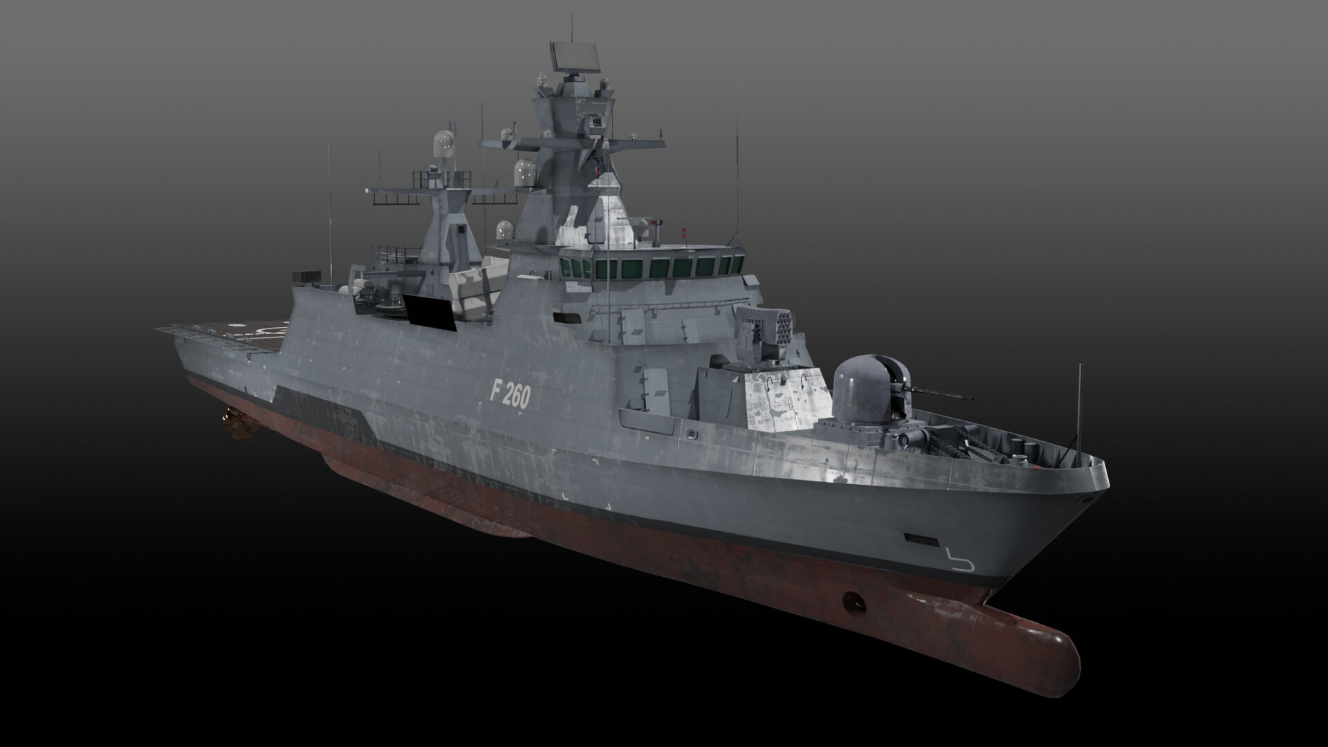 K130 Braunschweig Class Corvette Game Ready - 3D Model by ennuishao