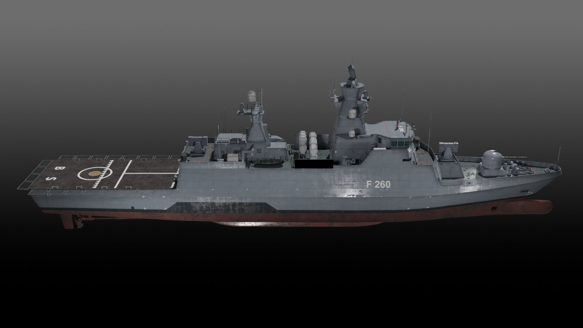 K130 Braunschweig Class Corvette Game Ready - 3D Model by ennuishao