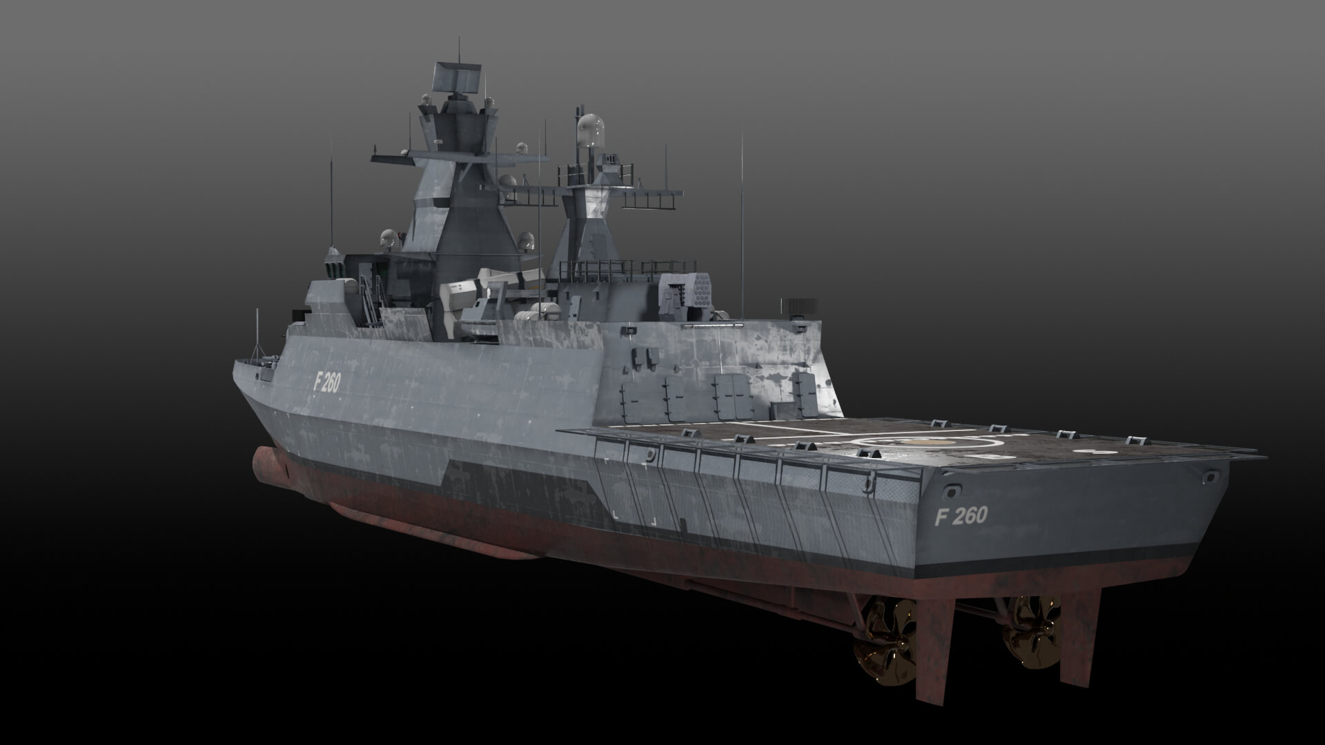 K130 Braunschweig Class Corvette Game Ready - 3D Model by ennuishao