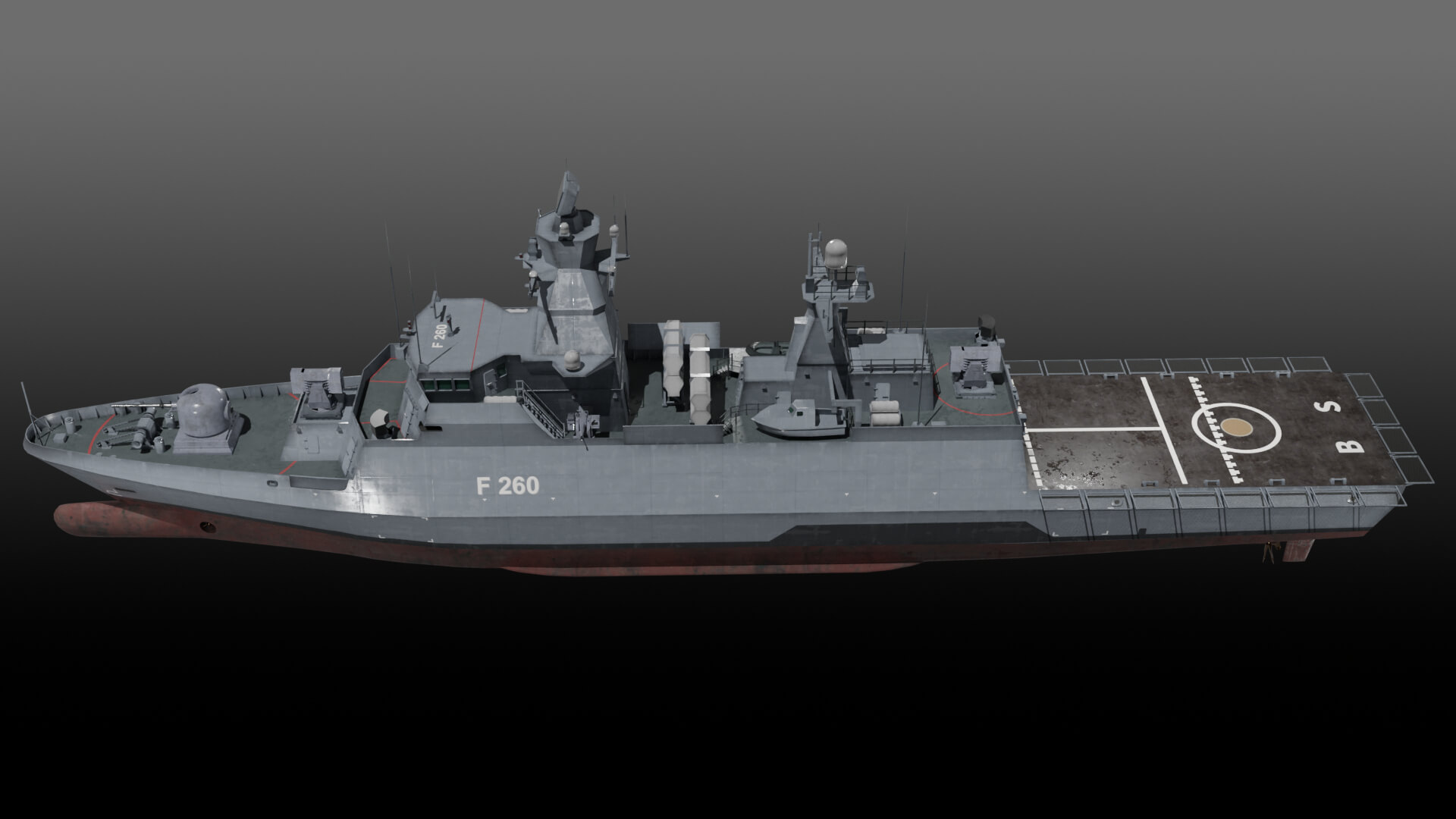K130 Braunschweig Class Corvette Game Ready - 3D Model by ennuishao