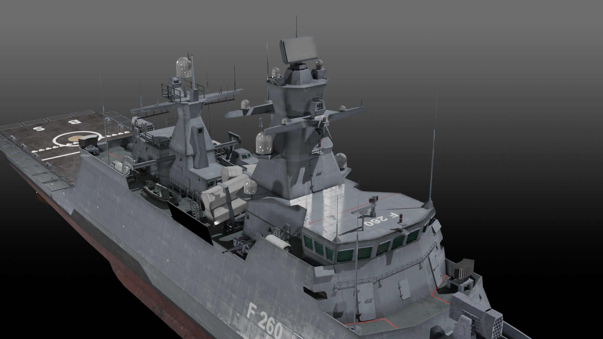 K130 Braunschweig Class Corvette Game Ready - 3D Model by ennuishao