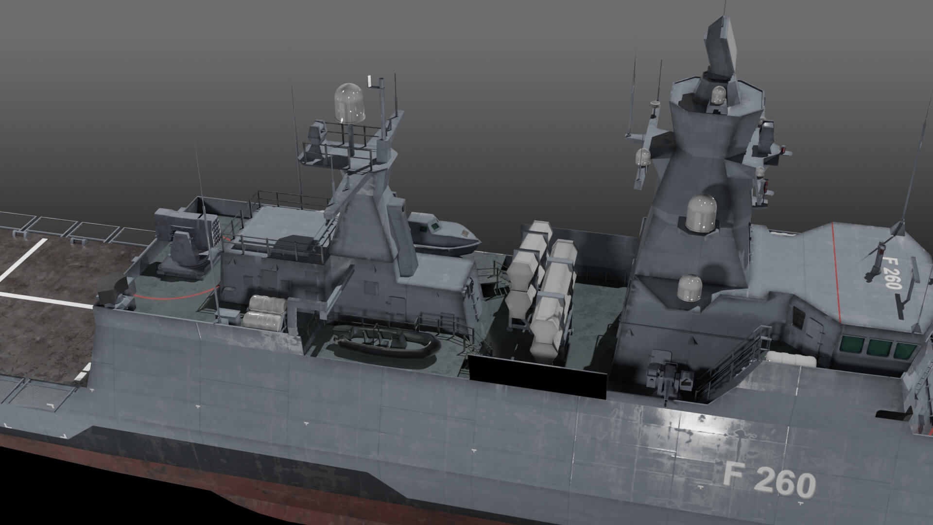 K130 Braunschweig Class Corvette Game Ready - 3D Model by ennuishao